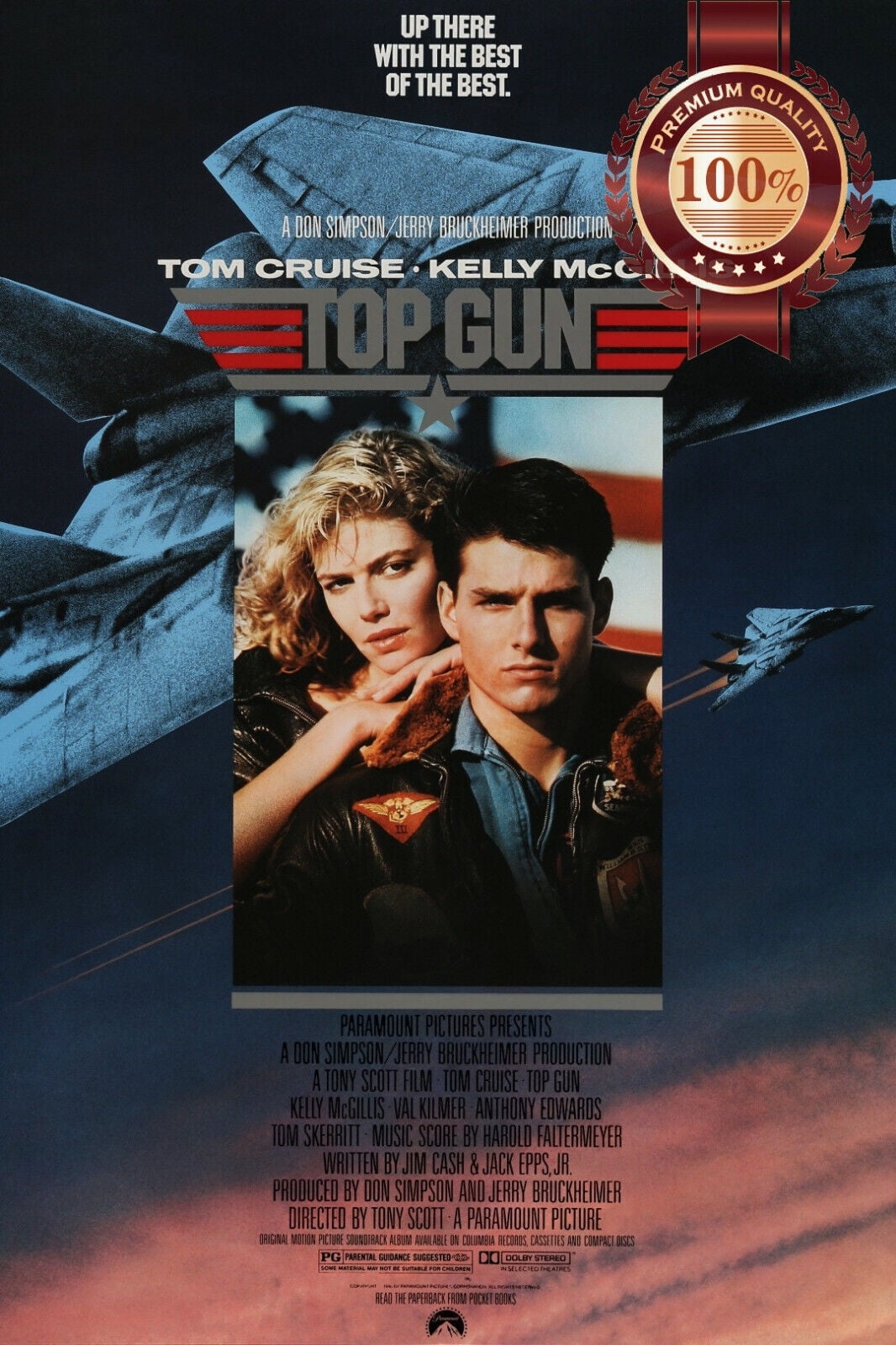 POSTER TOP GUN TOM CRUISE V2 1986 80s MOVIE ORIGINAL CINEMA PRINT ...