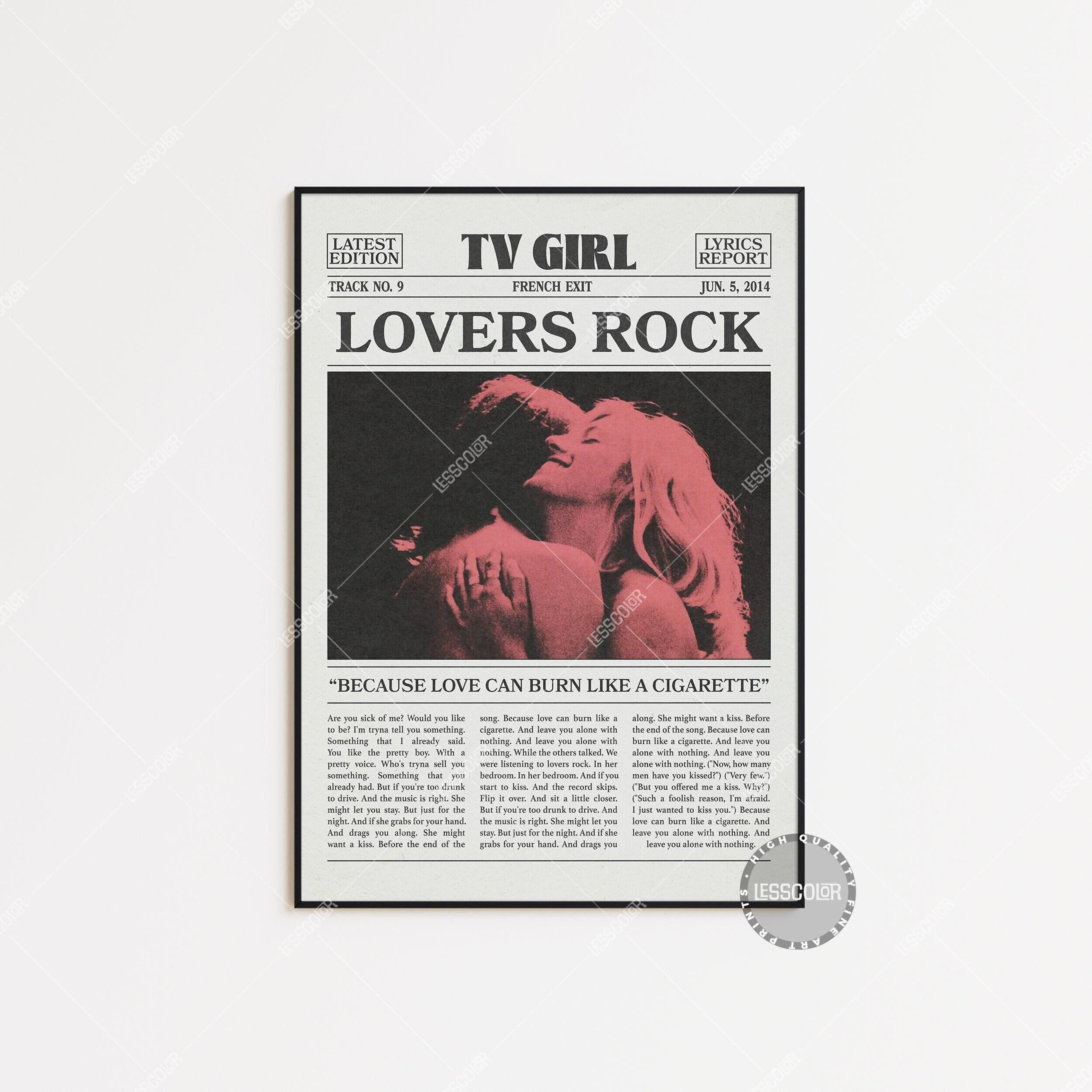 POSTER TV Girl Retro Newspaper Print, Lovers Rock Poster, Lovers Rock ...