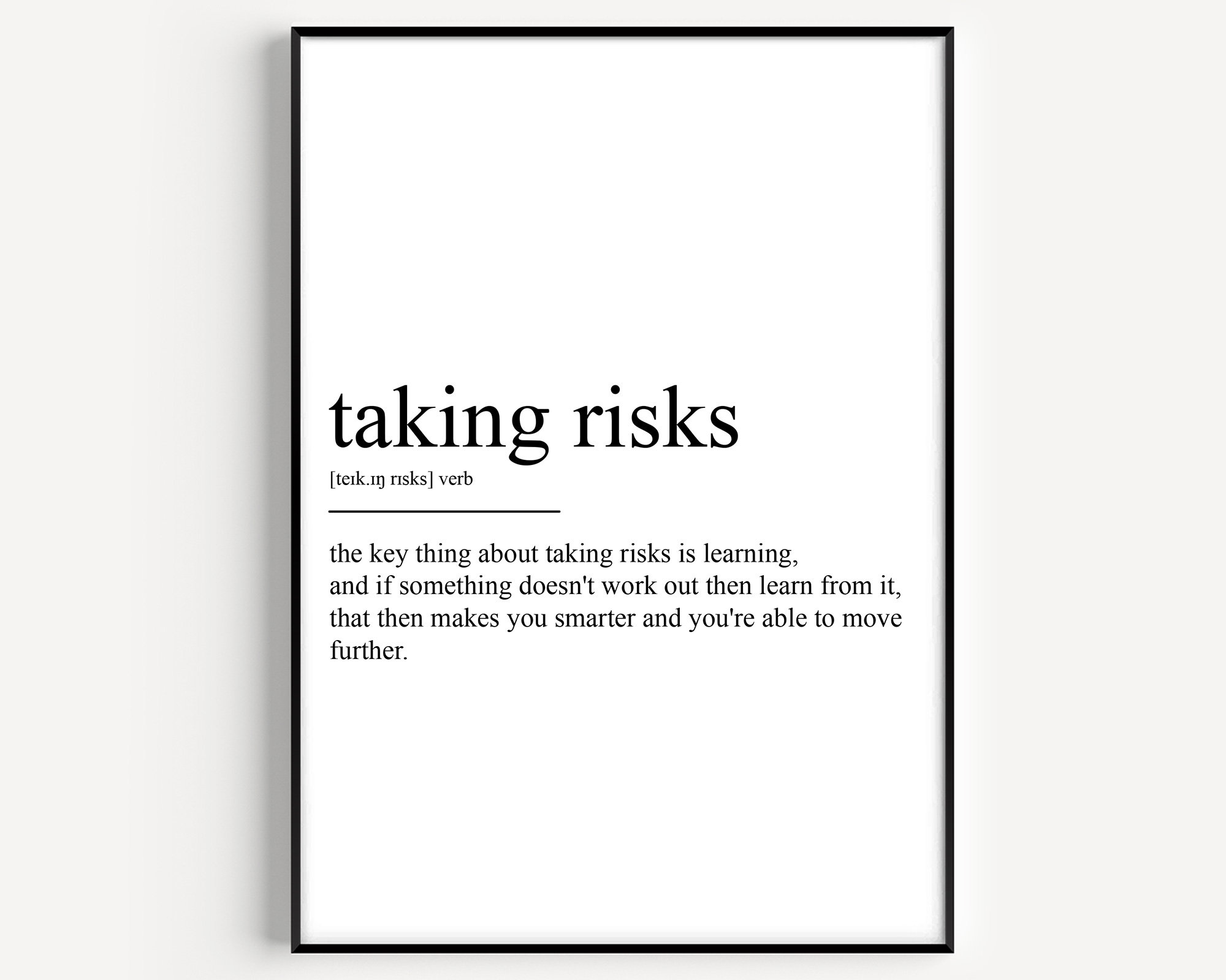 POSTER Taking Risks Definition Print-UNFRAMED - Walmart.com
