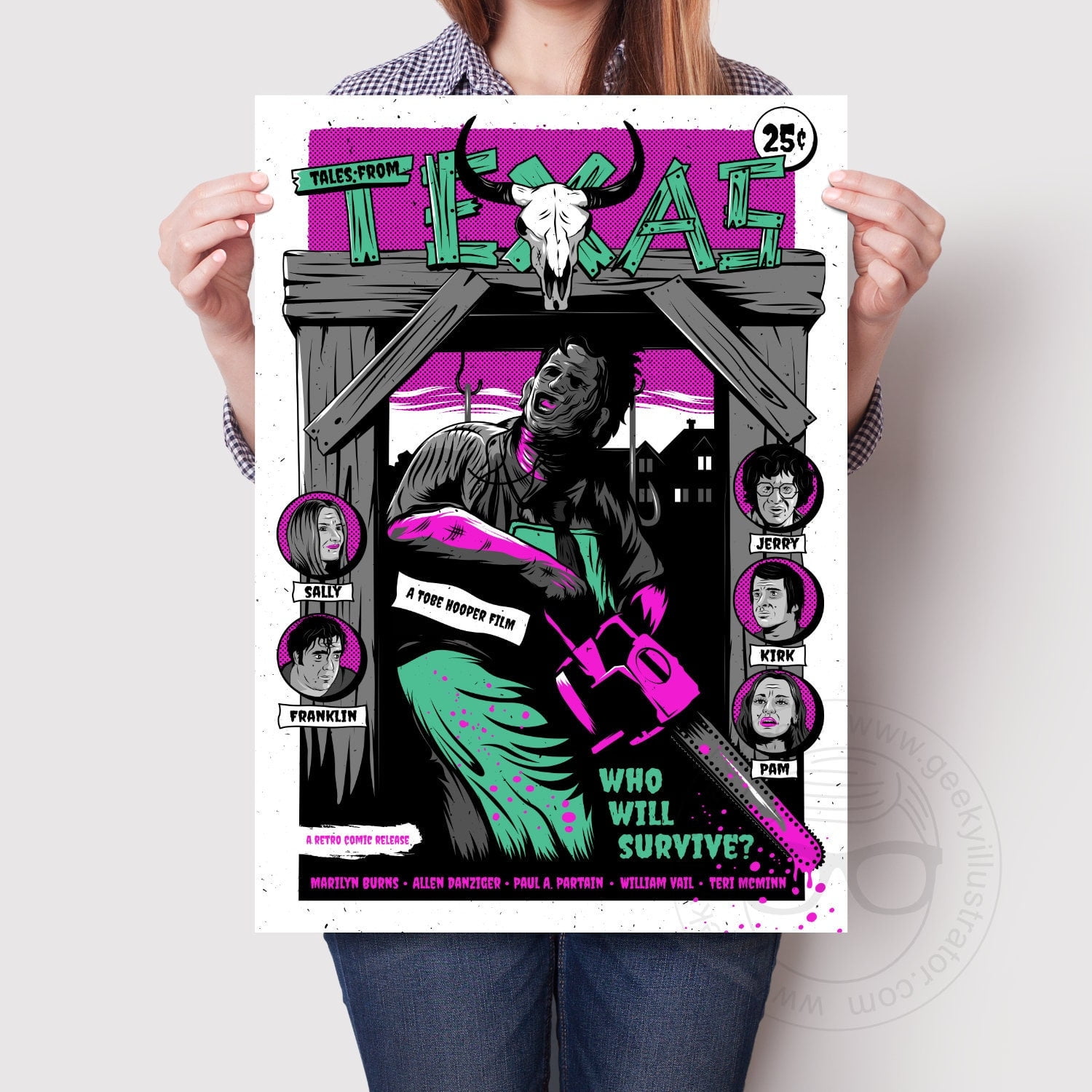 POSTER Tales From Texas Movie Print In A Comic Style-Chainsaw Massacre ...