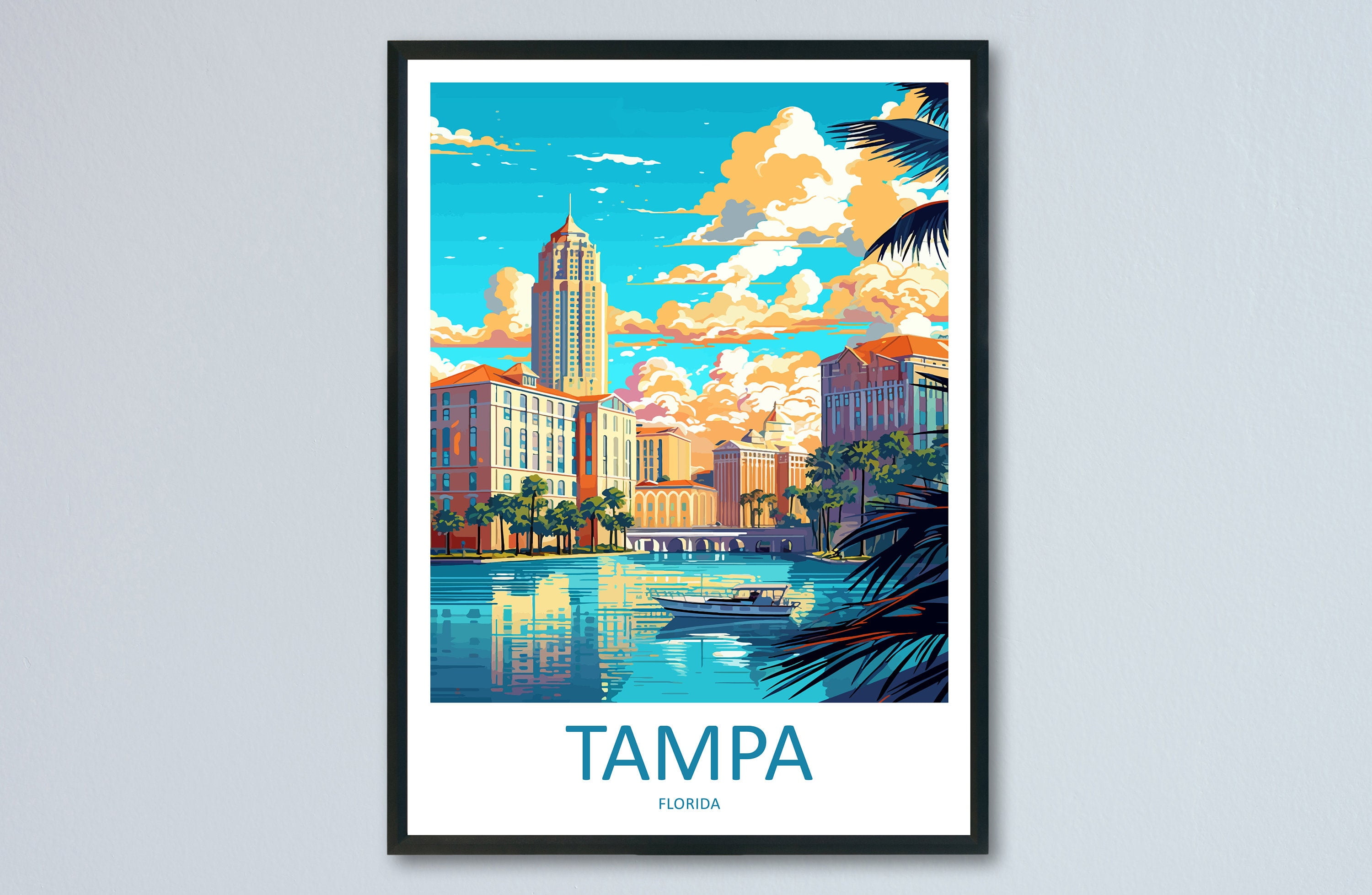 POSTER Tampa Travel Print Wall Art Tampa Wall Hanging Home Décor Tampa ...