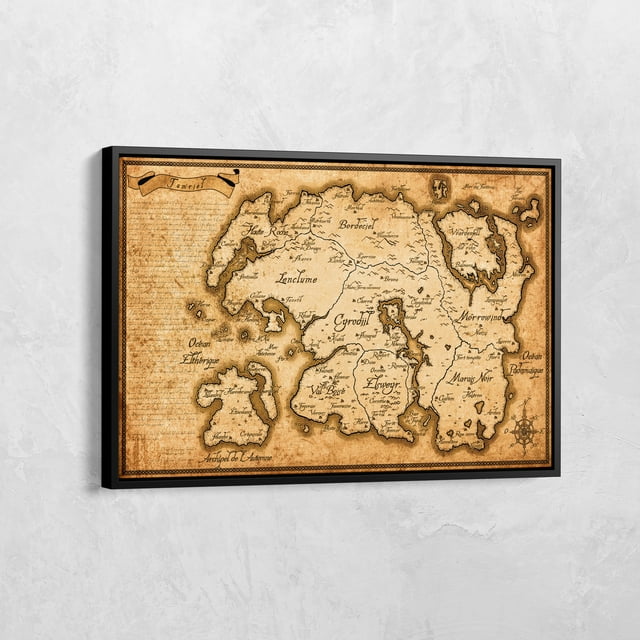 POSTER Tamriel Map, The Elder Scrolls Map Poster, Skyrim Map Print ...
