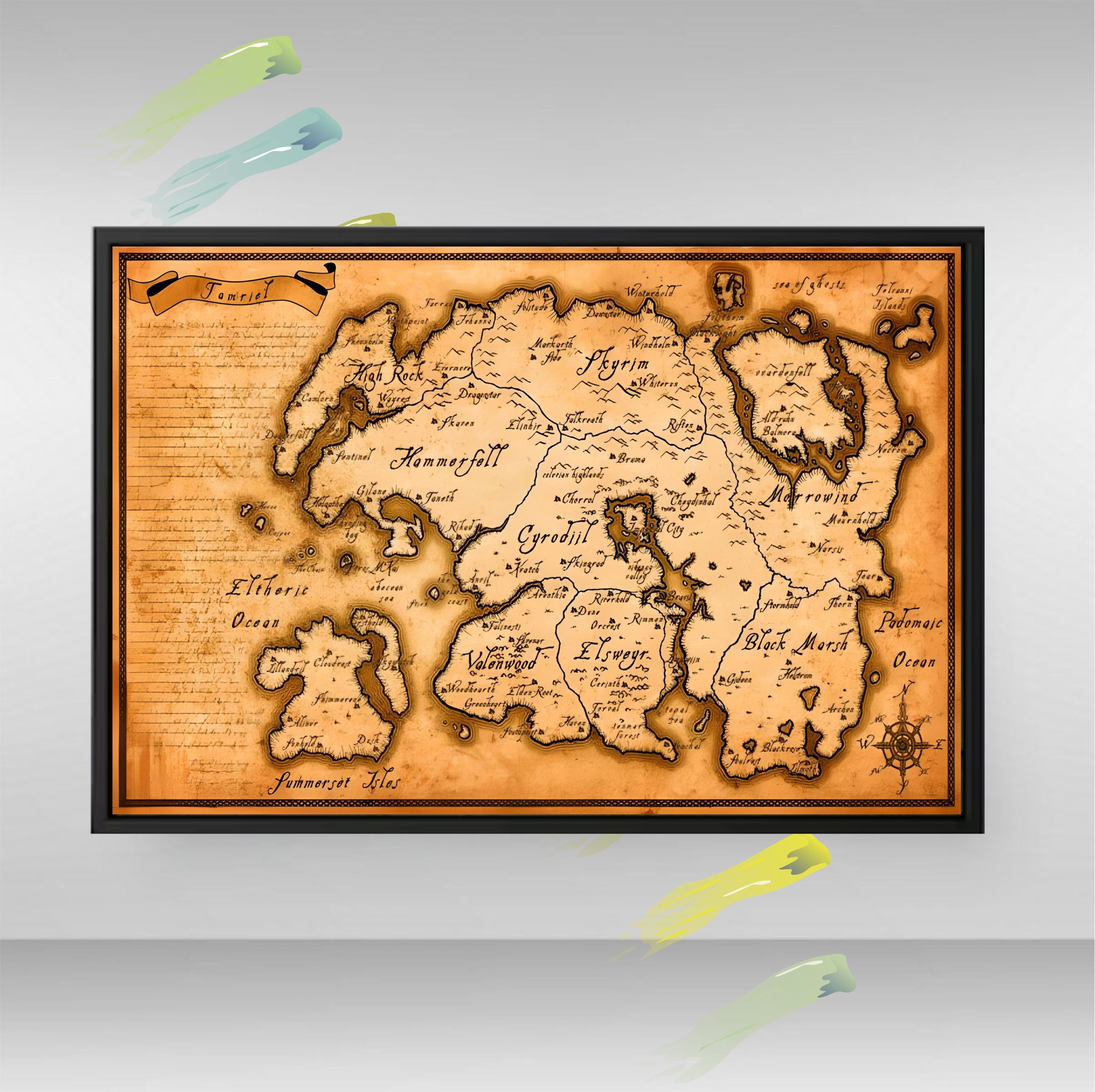 POSTER Tamriel World Map , Tamriel Map from The Elder Scrolls Online ...