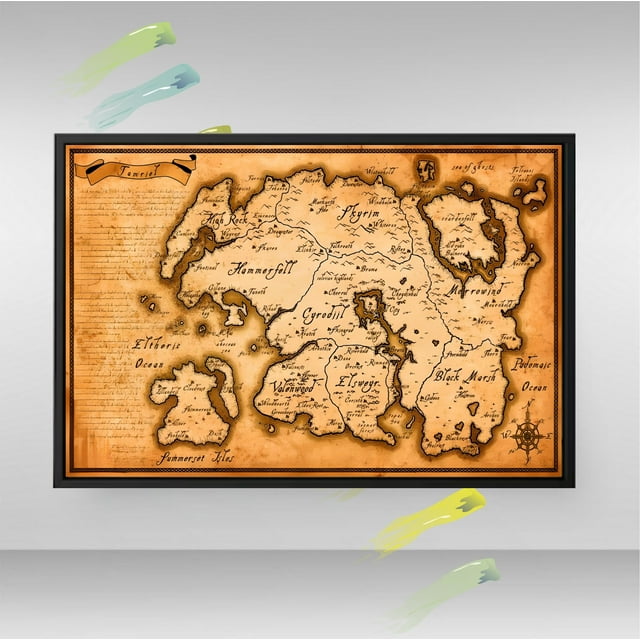 POSTER Tamriel World Map , Tamriel Map from The Elder Scrolls Online ...