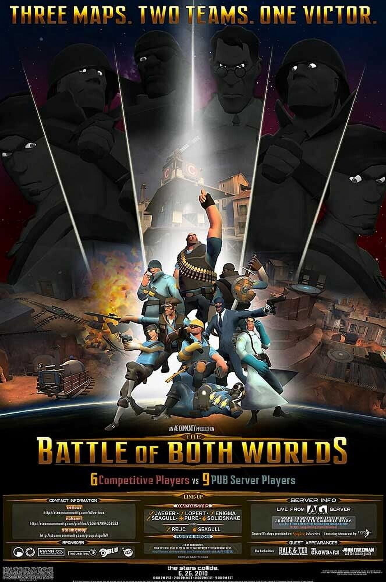 POSTER Team Fortress 2 Battle of Both Worlds PS3 XBOX 360 POSTER MADE ...