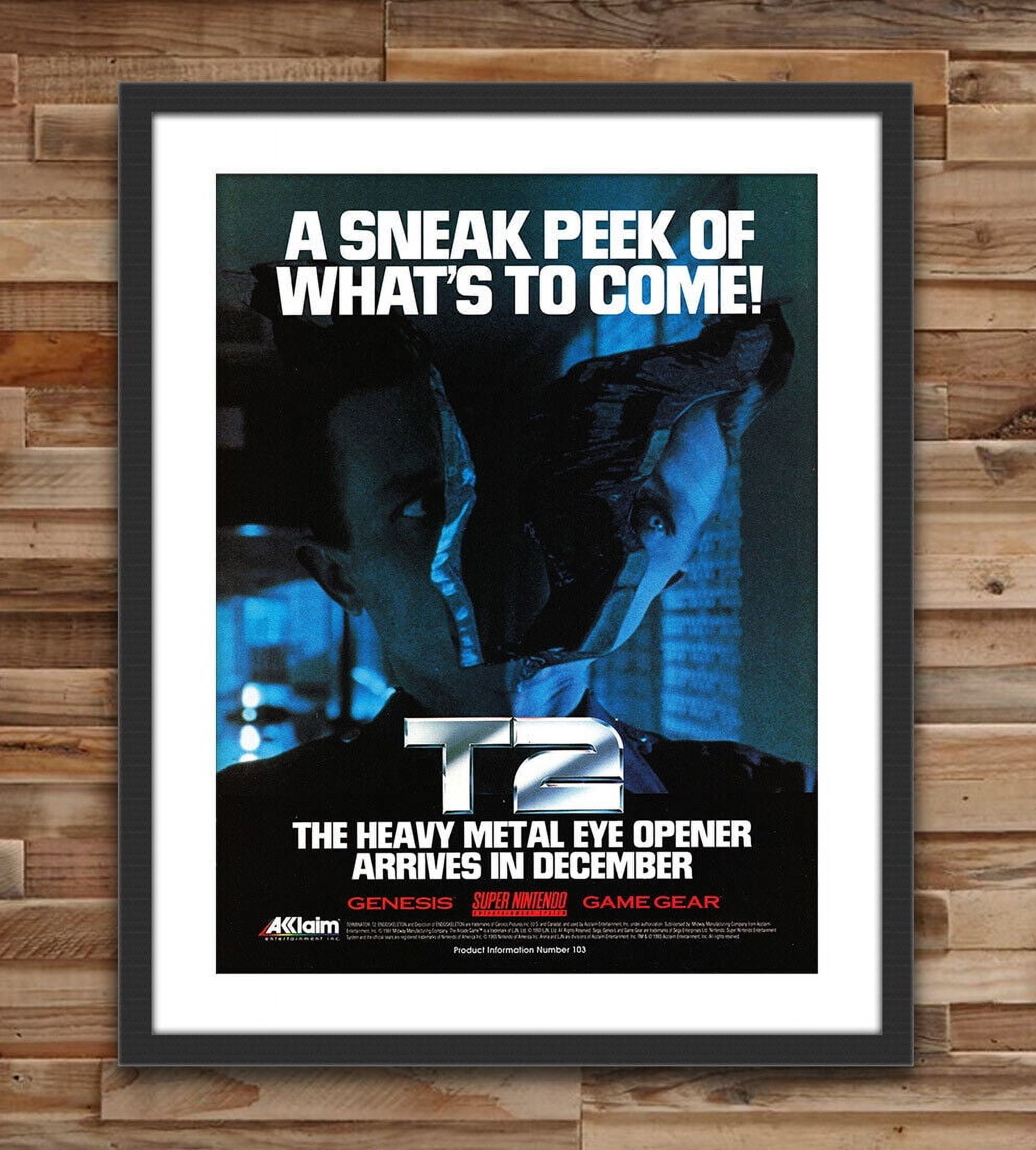 POSTER Terminator 2 T2 SNES Sega Genesis Poster-12x18-UNFRAMED ...