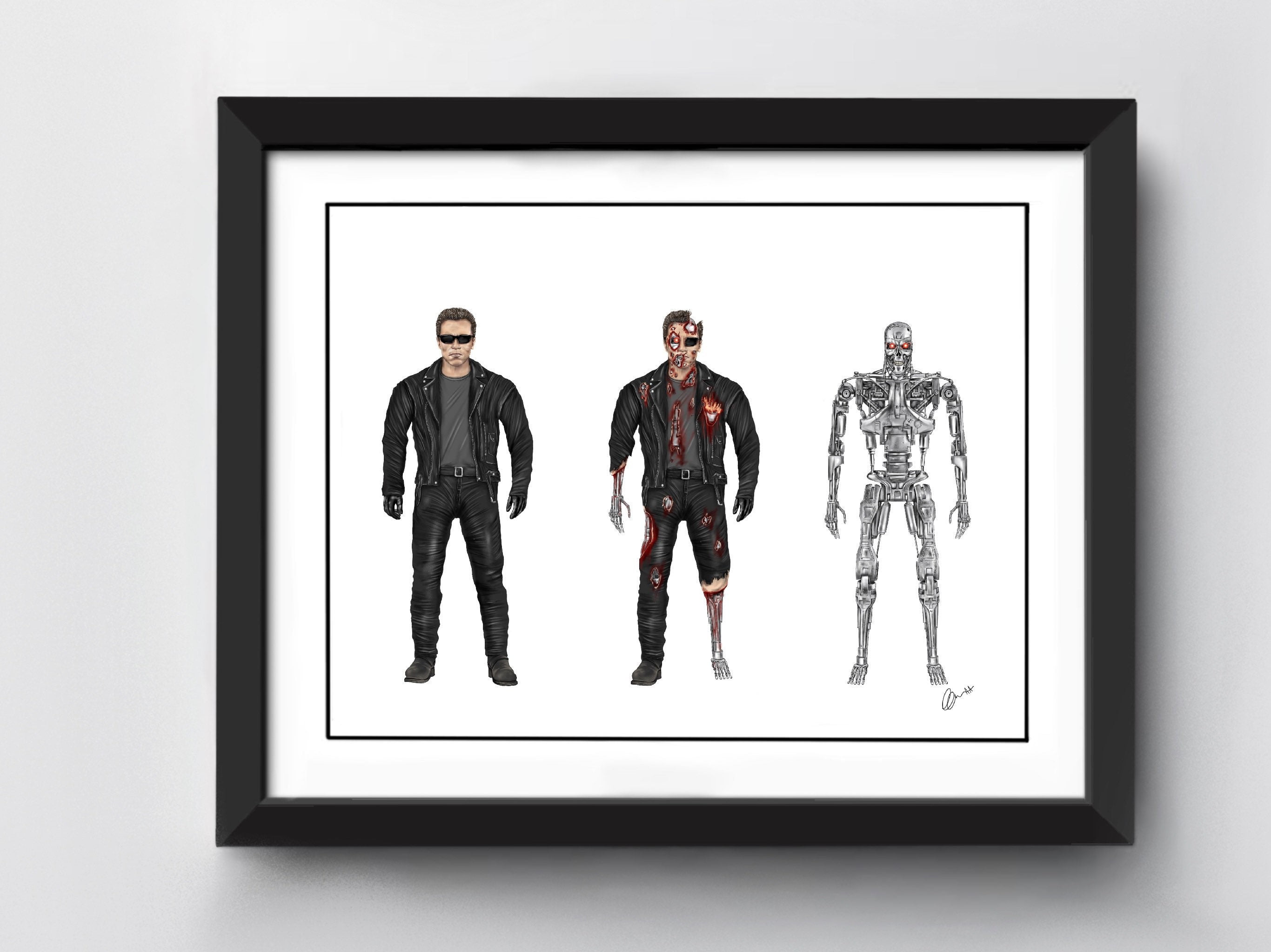 POSTER Terminator Evolution Art Print | T800 Endoskeleton | Arnold ...