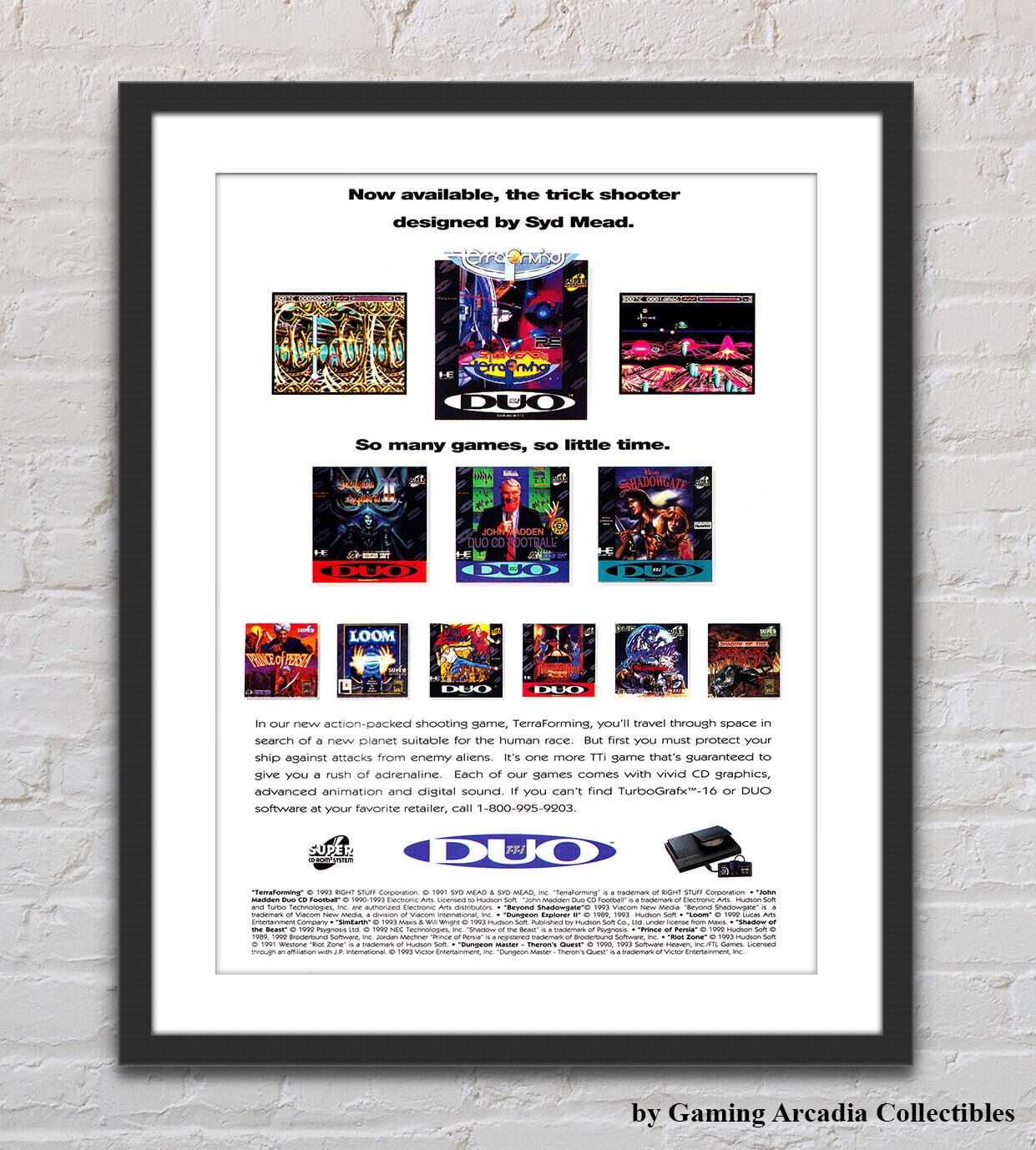 POSTER TerraForming TurboGrafx-16 PC Engine CD Poster-12x18-UNFRAMED ...