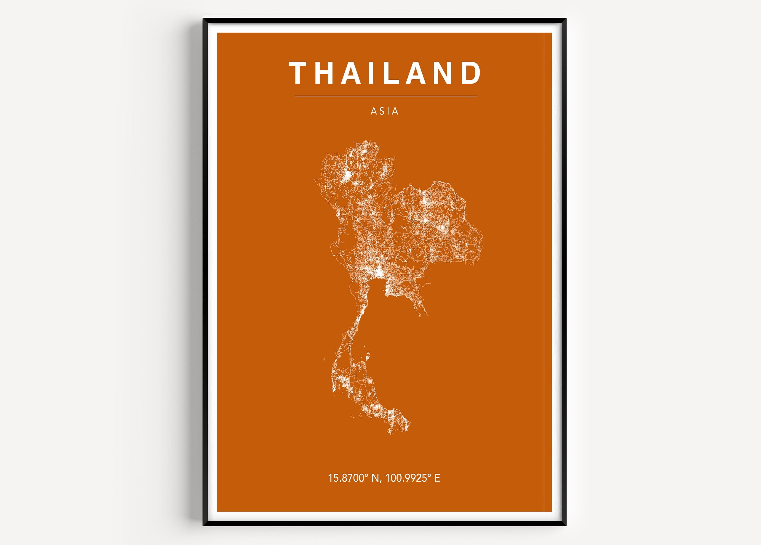 POSTER Thailand Map Print, Thailand Map Poster, Colour Thailand Map ...