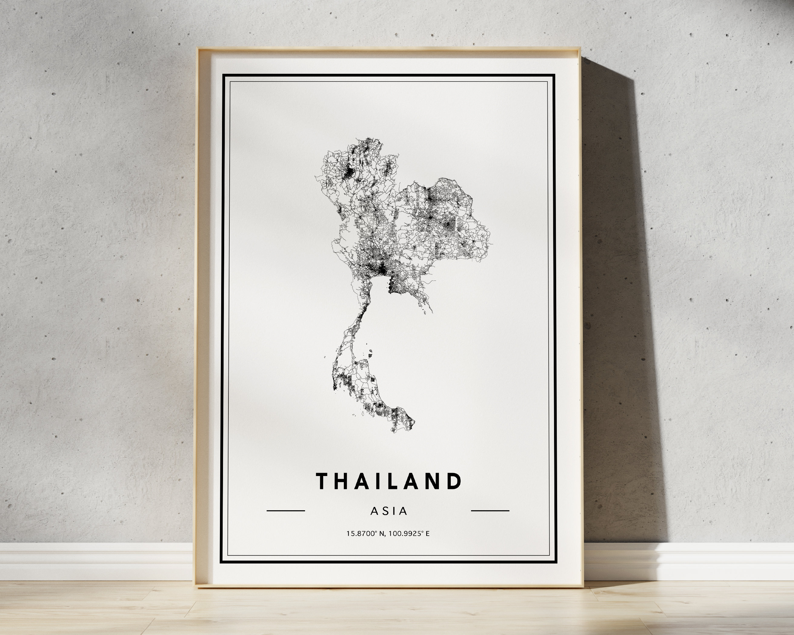 POSTER Thailand Map Print, Thailand Map Poster, Thailand Map Wall Art ...