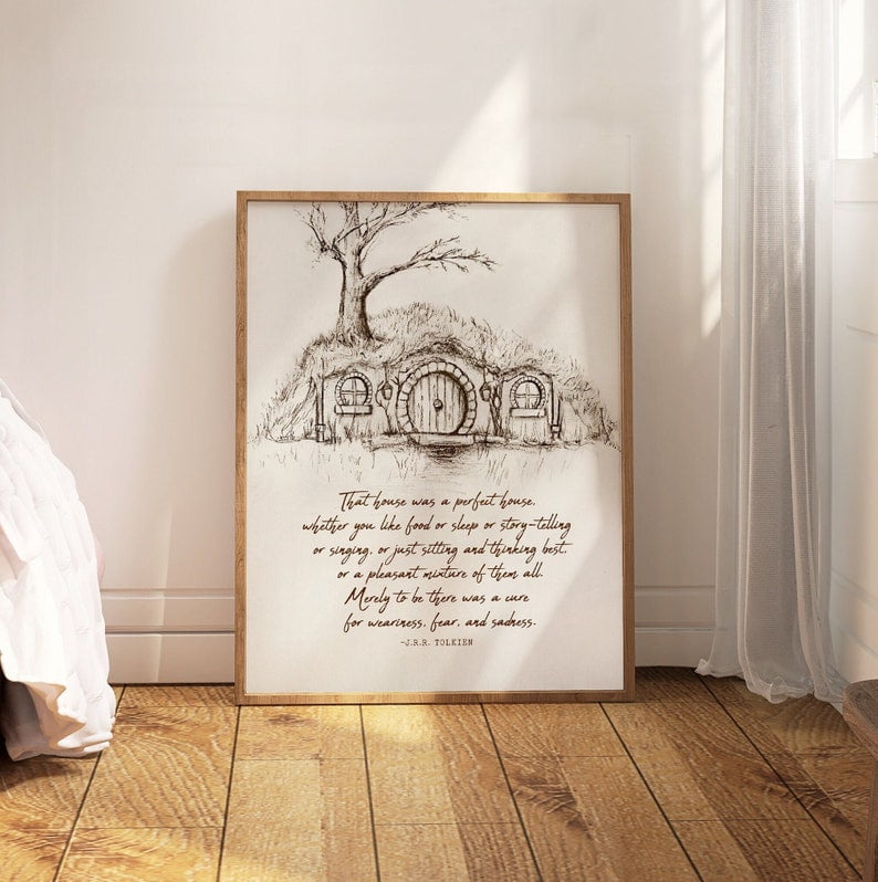 POSTER That House was a Perfect Print, Hobbit Hole Artwork, J.R.R ...
