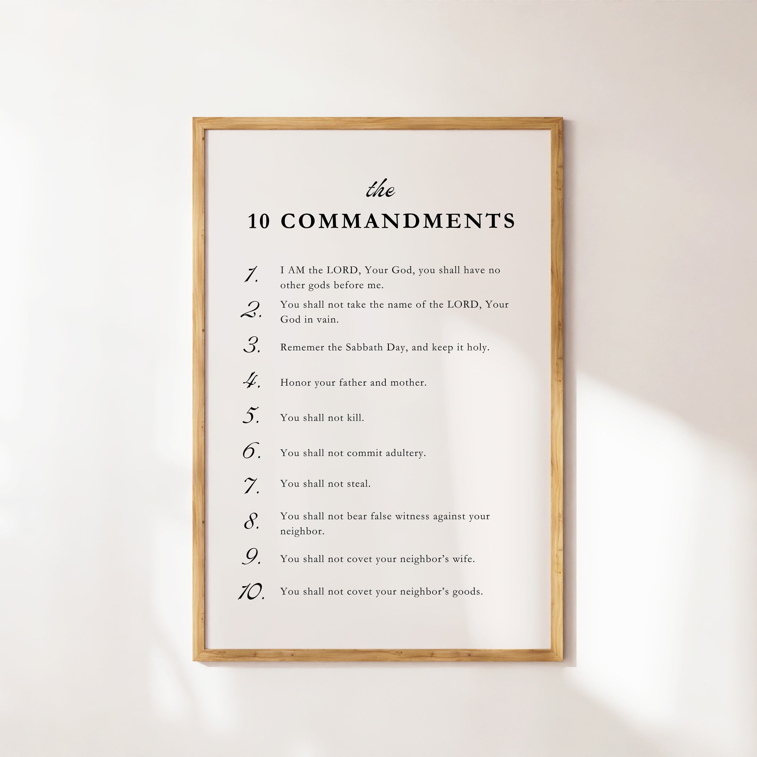 POSTER The 10 Commandments Art Bible Verse Wall Decor Christian Wall ...