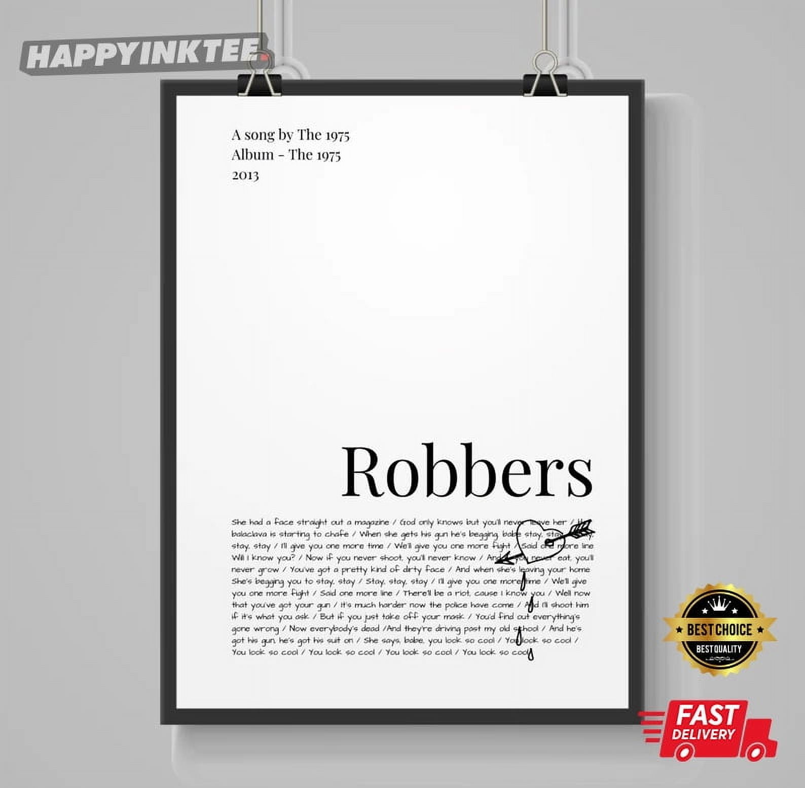 POSTER The 1975 Robbers Lyric Song Poster-12x18-UNFRAMED - Walmart.com