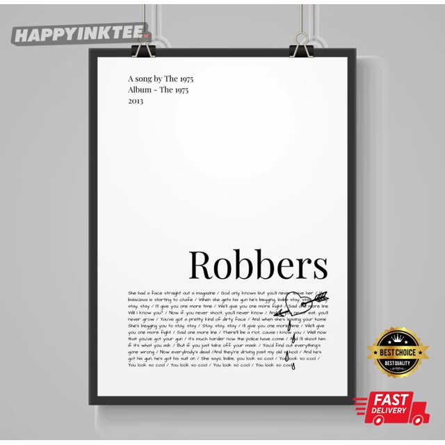 POSTER The 1975 Robbers Lyric Song Poster-8x12-UNFRAMED - Walmart.com