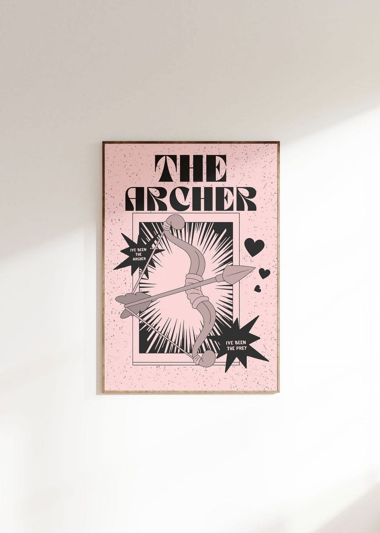 POSTER The Archer Print,The Archer Wall Art,Retro Pink Poster,Girly ...