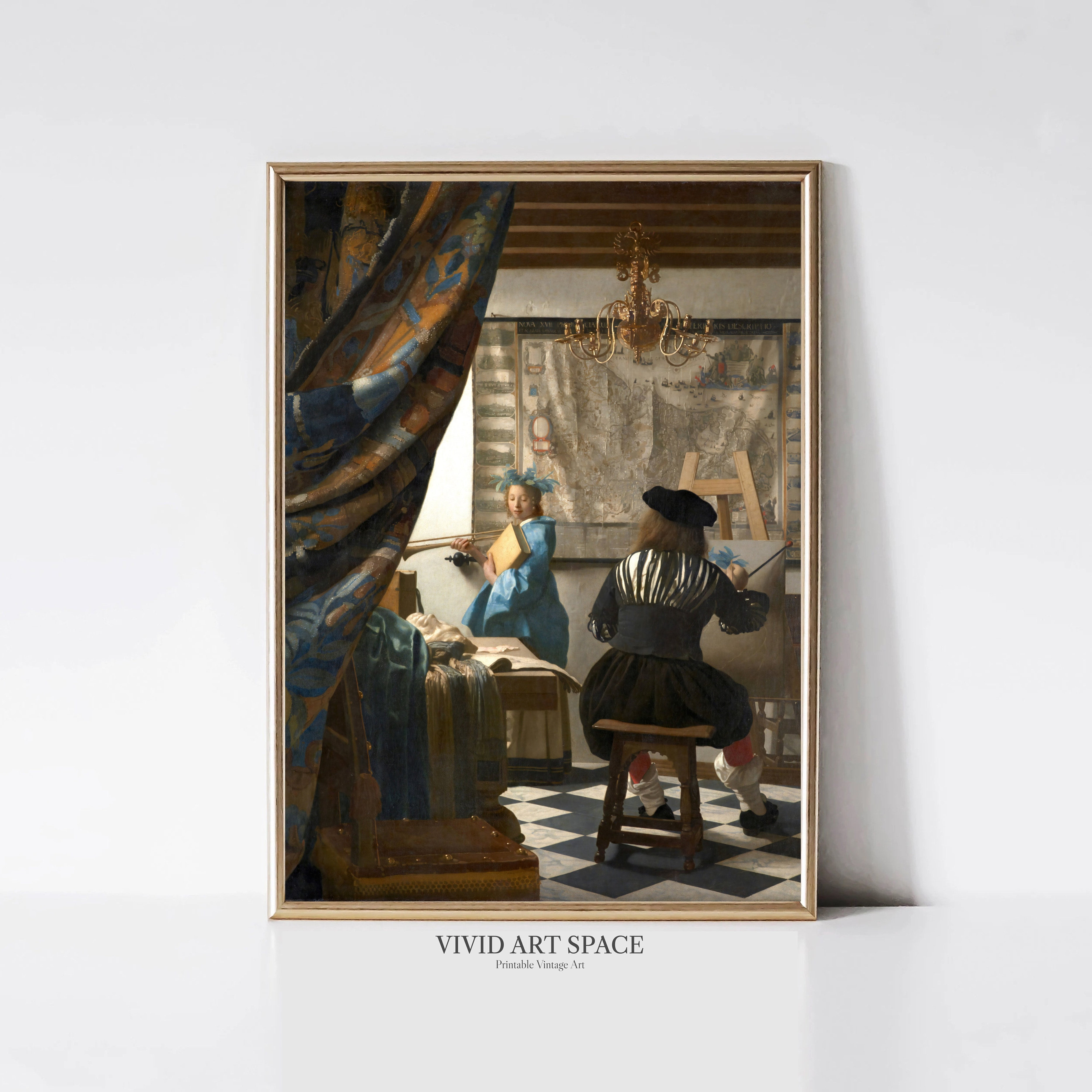 POSTER The Art of Painting by Johannes Vermeer | Dutch Baroque Painting | Vintage Portrait Print ...