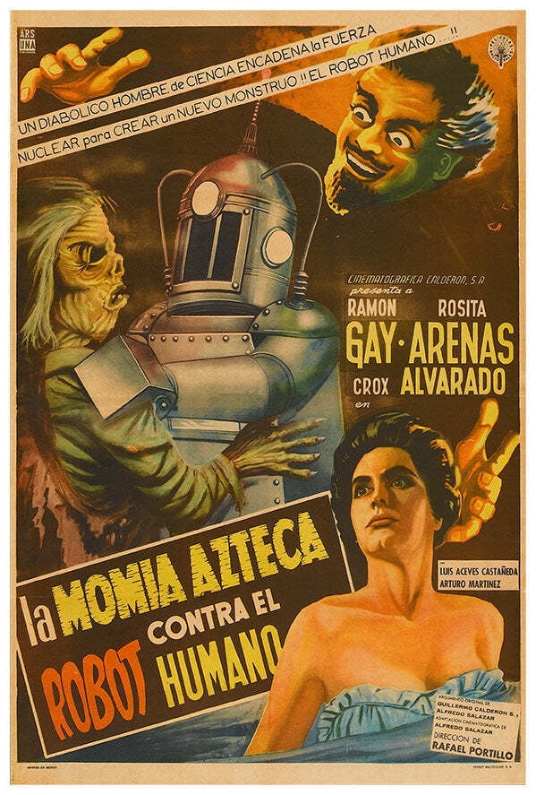 POSTER The Aztec Mummy vs the Robot Human - Mexican Horror Movie Poster ...
