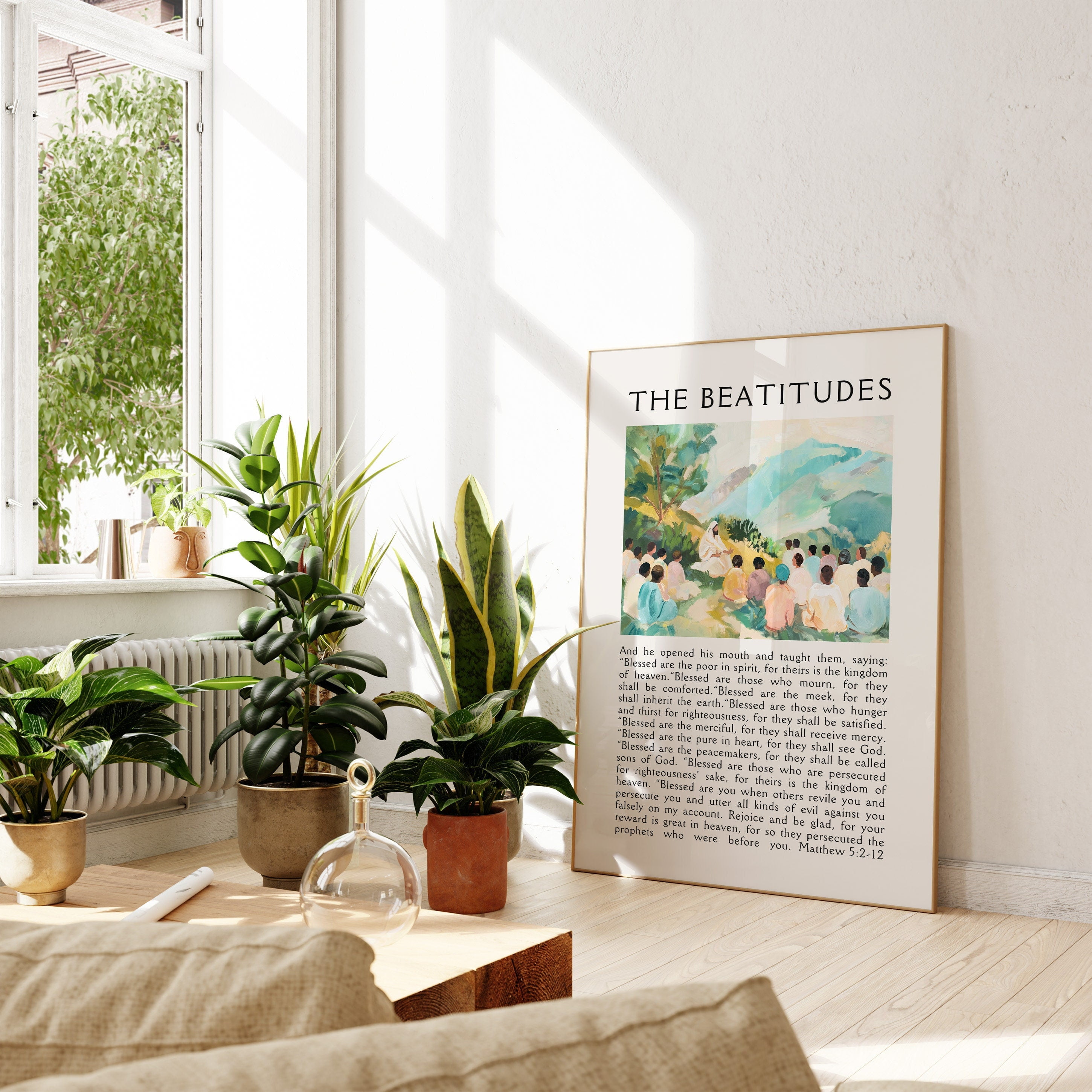 POSTER The Beatitudes Art Bible Verse Wall Decor Christian Wall Art ...