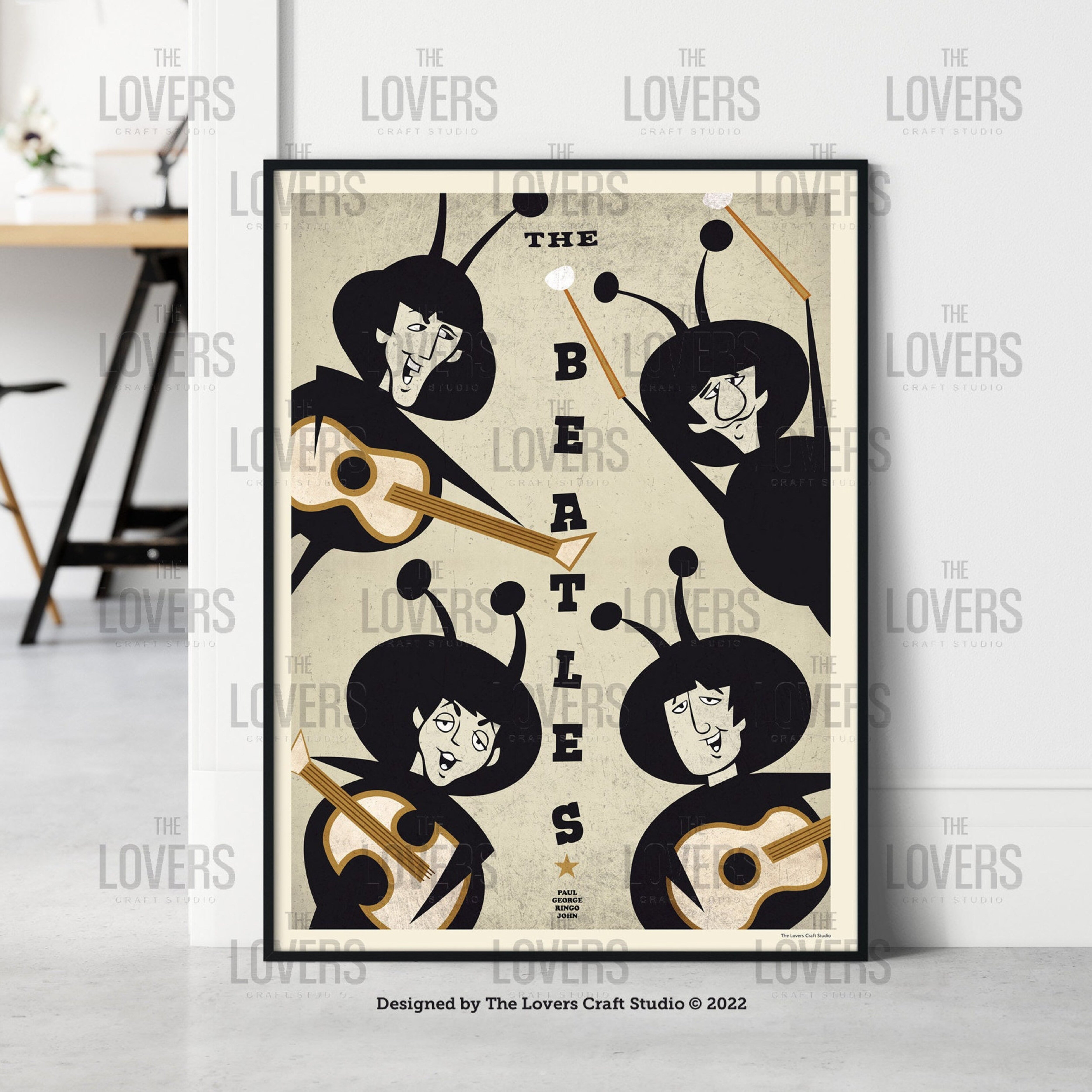 POSTER The Beatles Poster, Music Print, Vintage Look The Beatles Wall ...