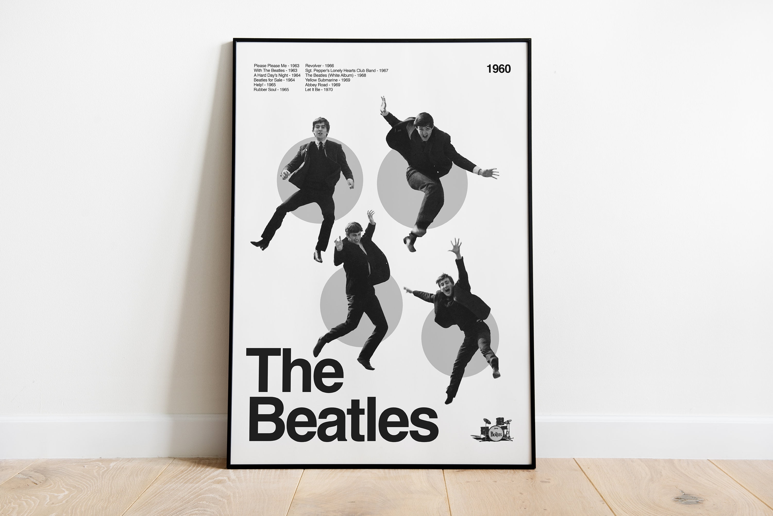 POSTER The Beatles inspired poster modern minimalist wall art vintage ...