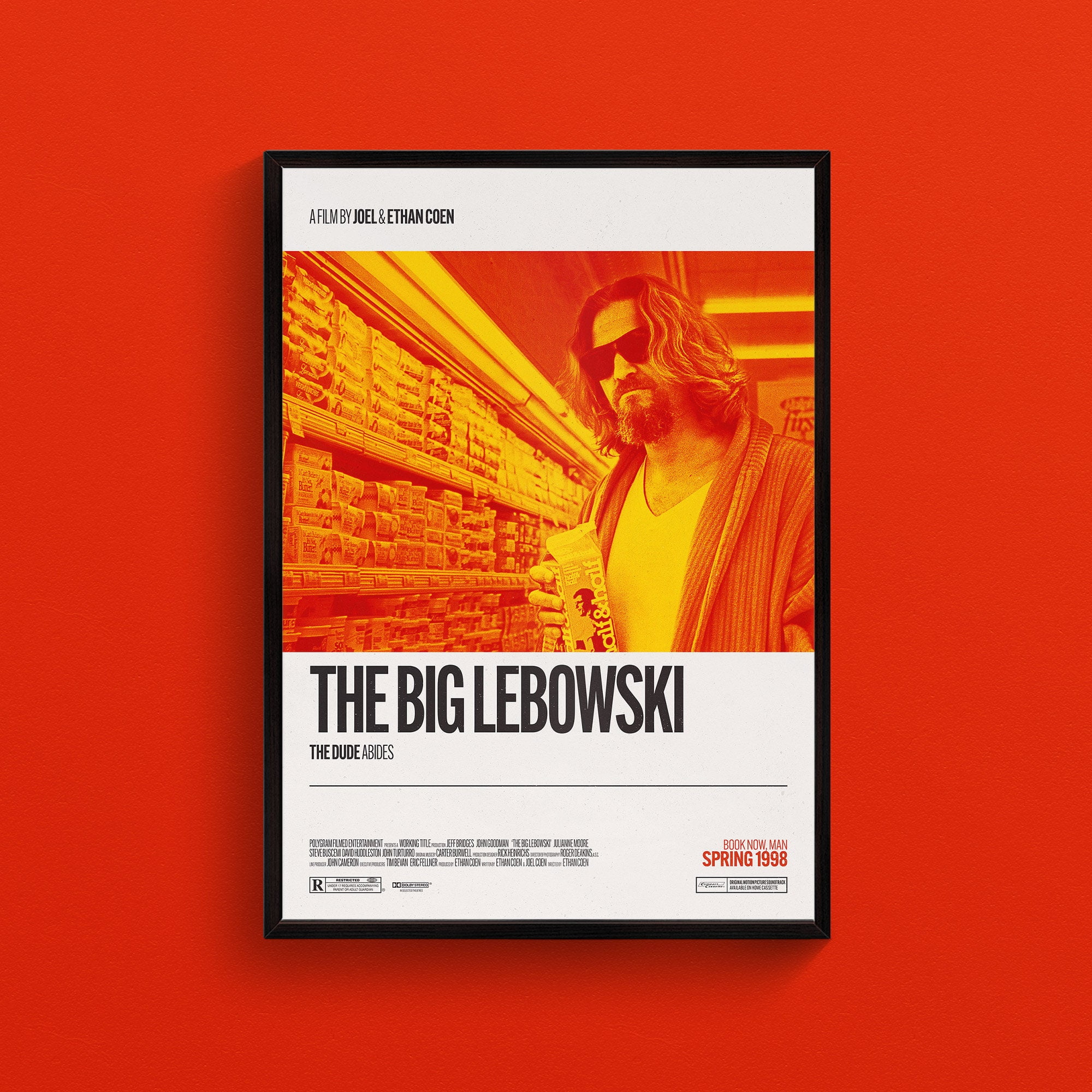 POSTER The Big Lebowski (1998) - Retro Movie Poster Art, Minimalist Film Poster, Cinema, Vintage ...