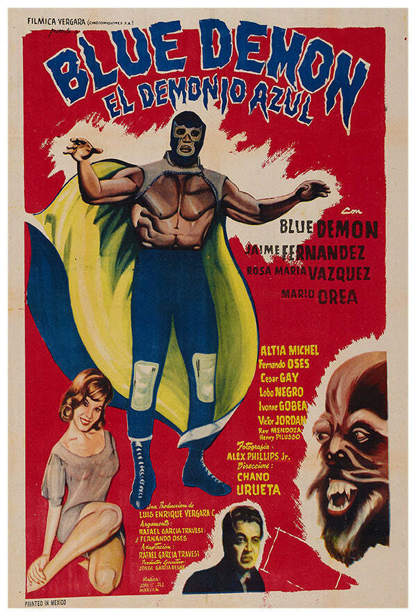 POSTER The Blue Demon - Lucha Mexican Wrestling Horror Movie Poster ...