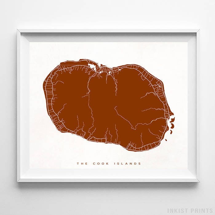 POSTER The Cook Islands Map, Cook Islands Print, Cook Islands Poster ...