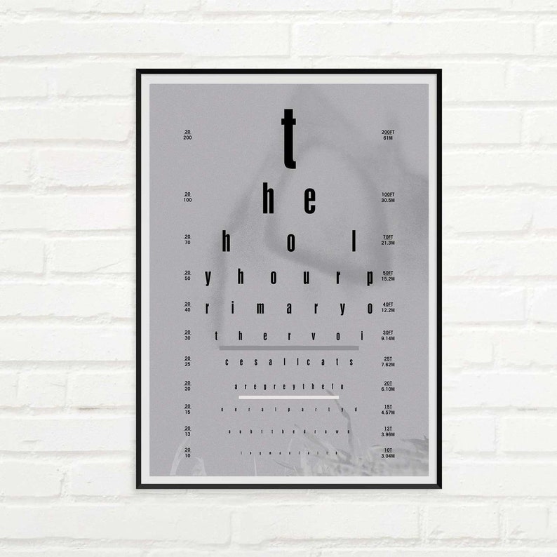 POSTER The Cure art print poster - Faith album as vintage eye chart ...