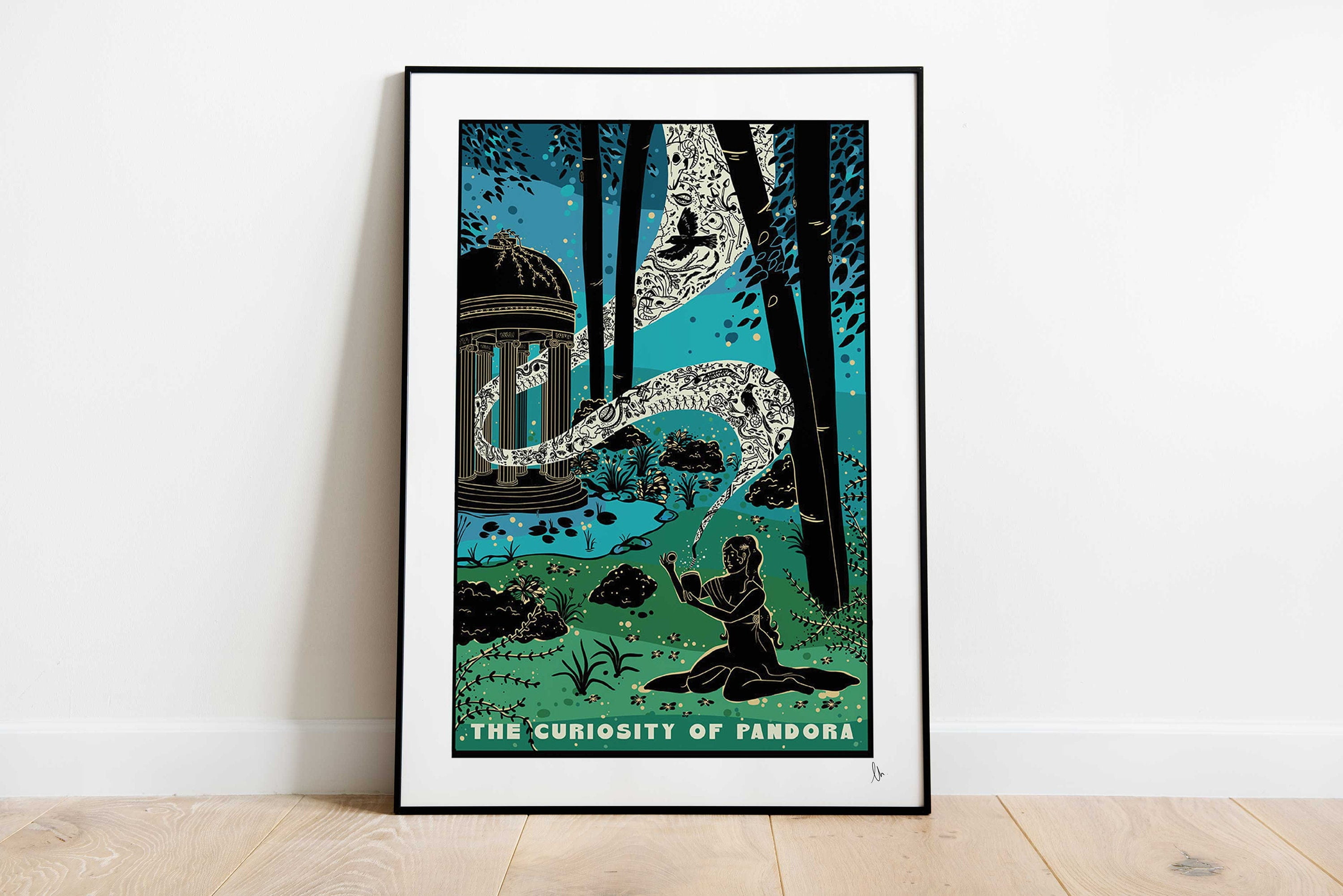 POSTER The Curiosity of Pandora, Greek Mythology Print, Pandoras Box ...