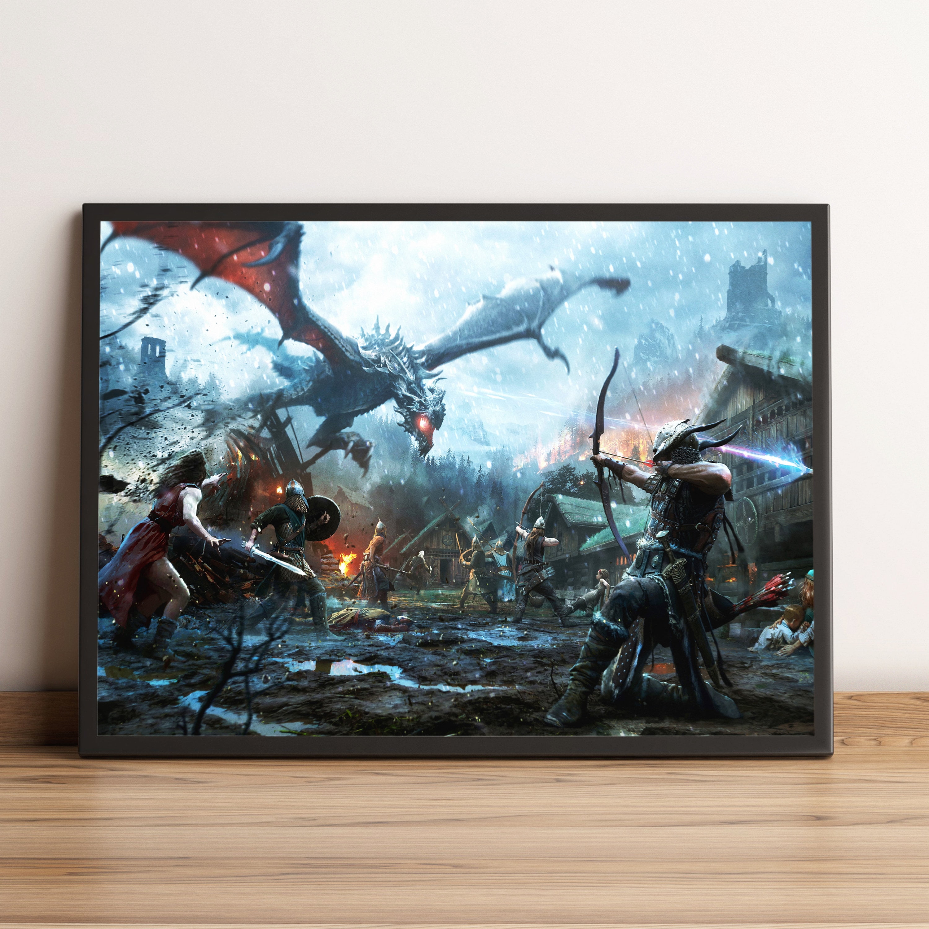 POSTER The Elder Scrolls V: Skyrim Poster, Dragonborn Wall Art, Alduin ...