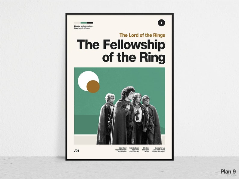 POSTER The Fellowship of the Ring - Retro Movie Print | Modern Vintage ...