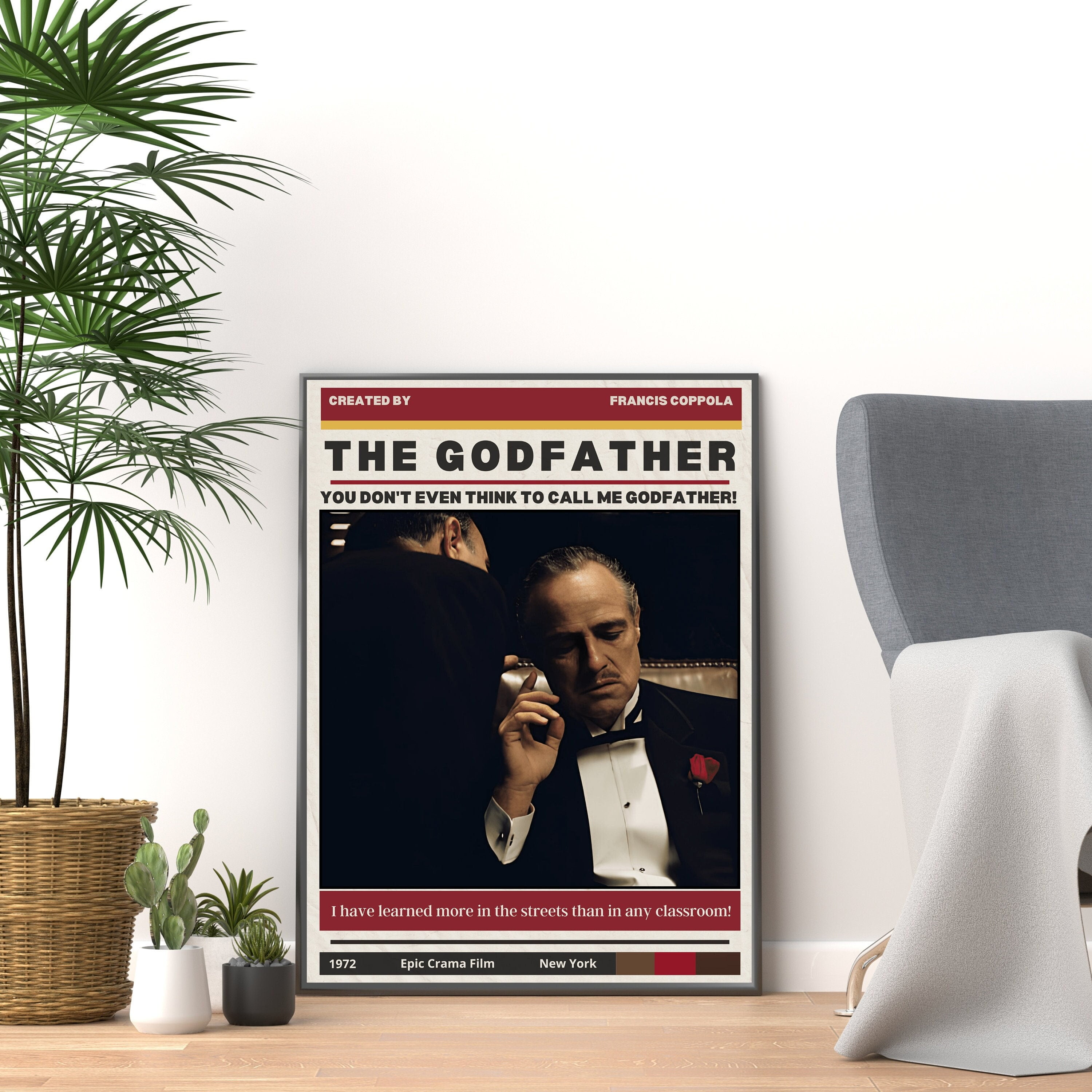 POSTER The Godfather 1972 Poster | Cult Movie Wall Art Decor | Vito Don ...