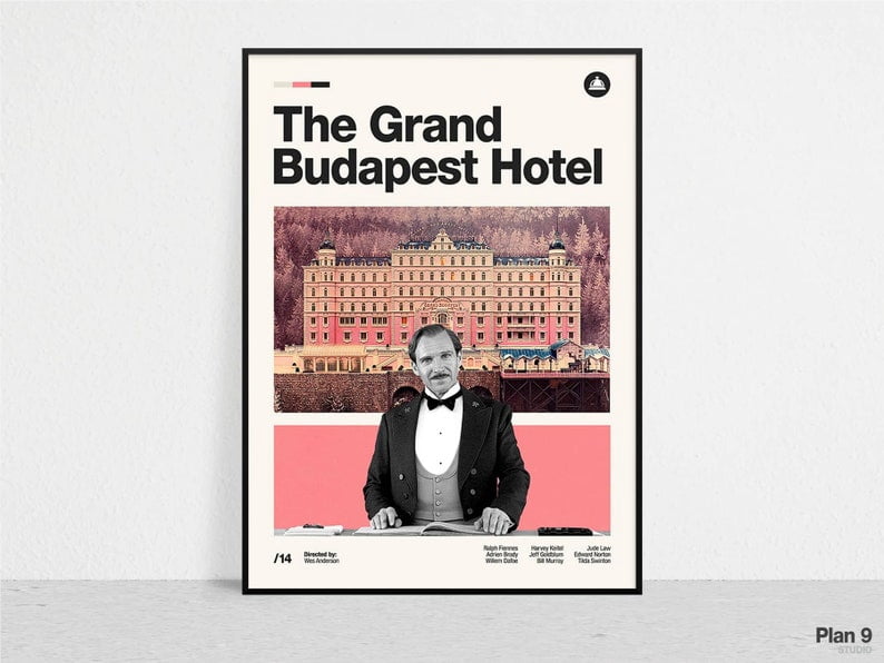 POSTER The Grand Budapest Hotel - Retro Movie Print | Modern Vintage ...