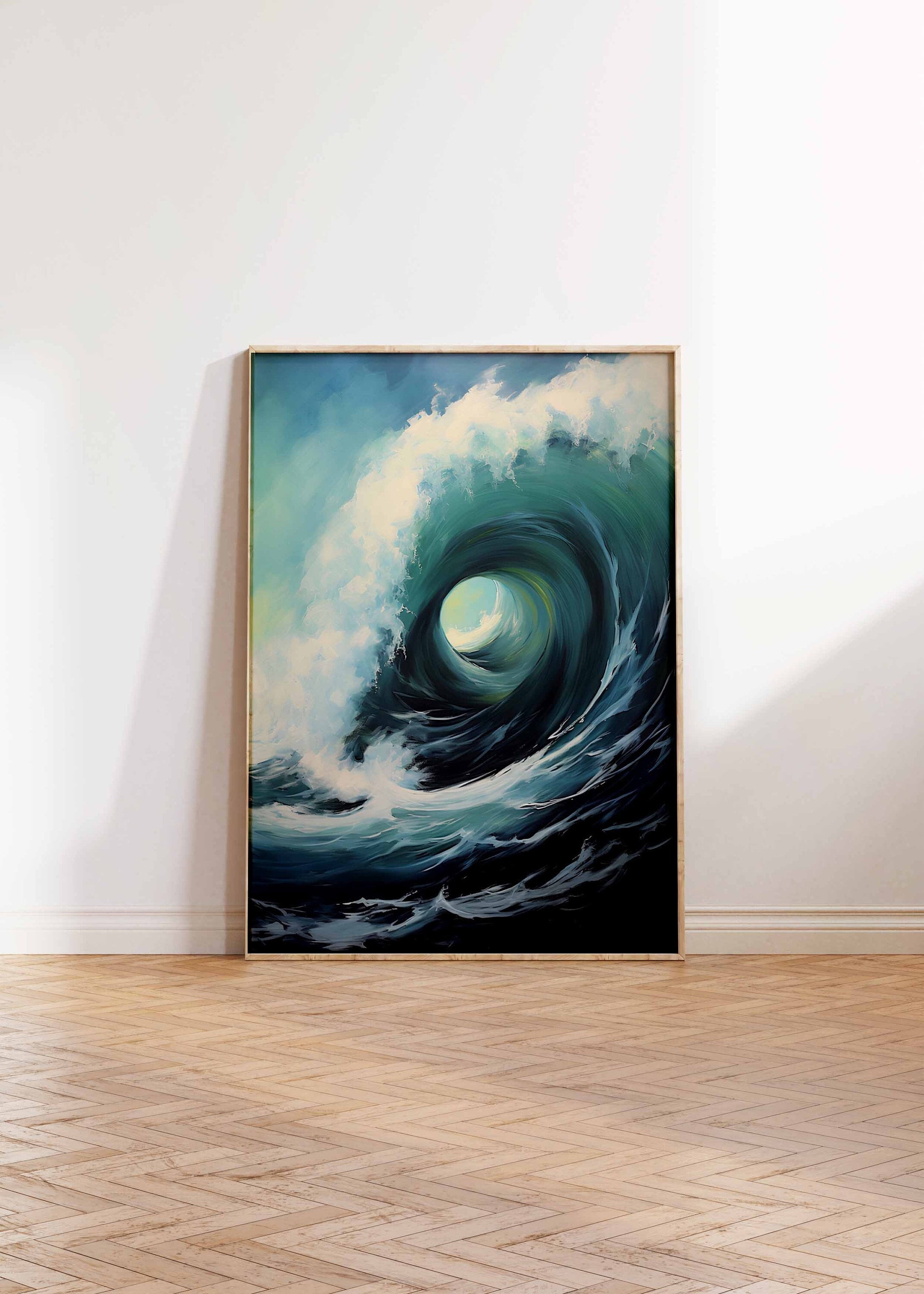 POSTER The Great Wave Poster Curly Wave Art Print Diver Art Print ...