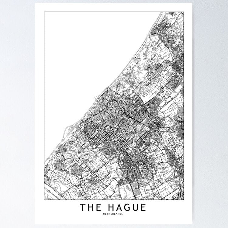 POSTER The Hague White Map Poster UNFRAMED, 24x36 - Walmart.com