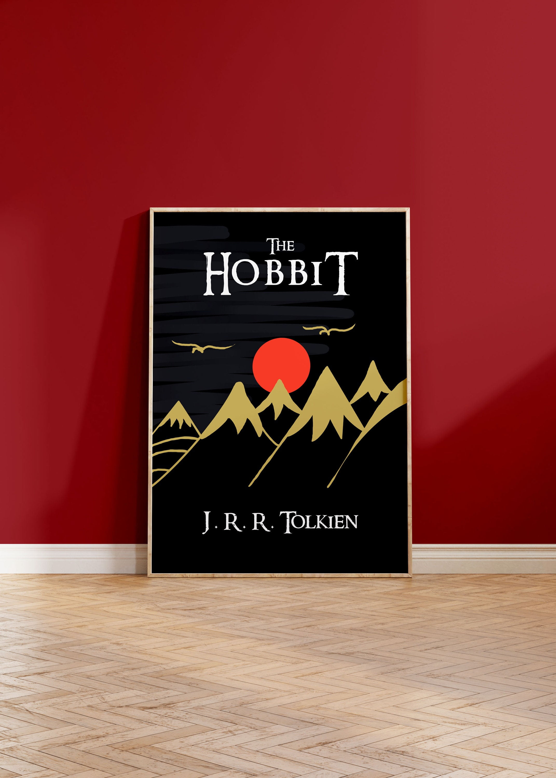 POSTER The Hobbit Book Cover Design, Art Print, JRR Tolkien, The Hobbit ...