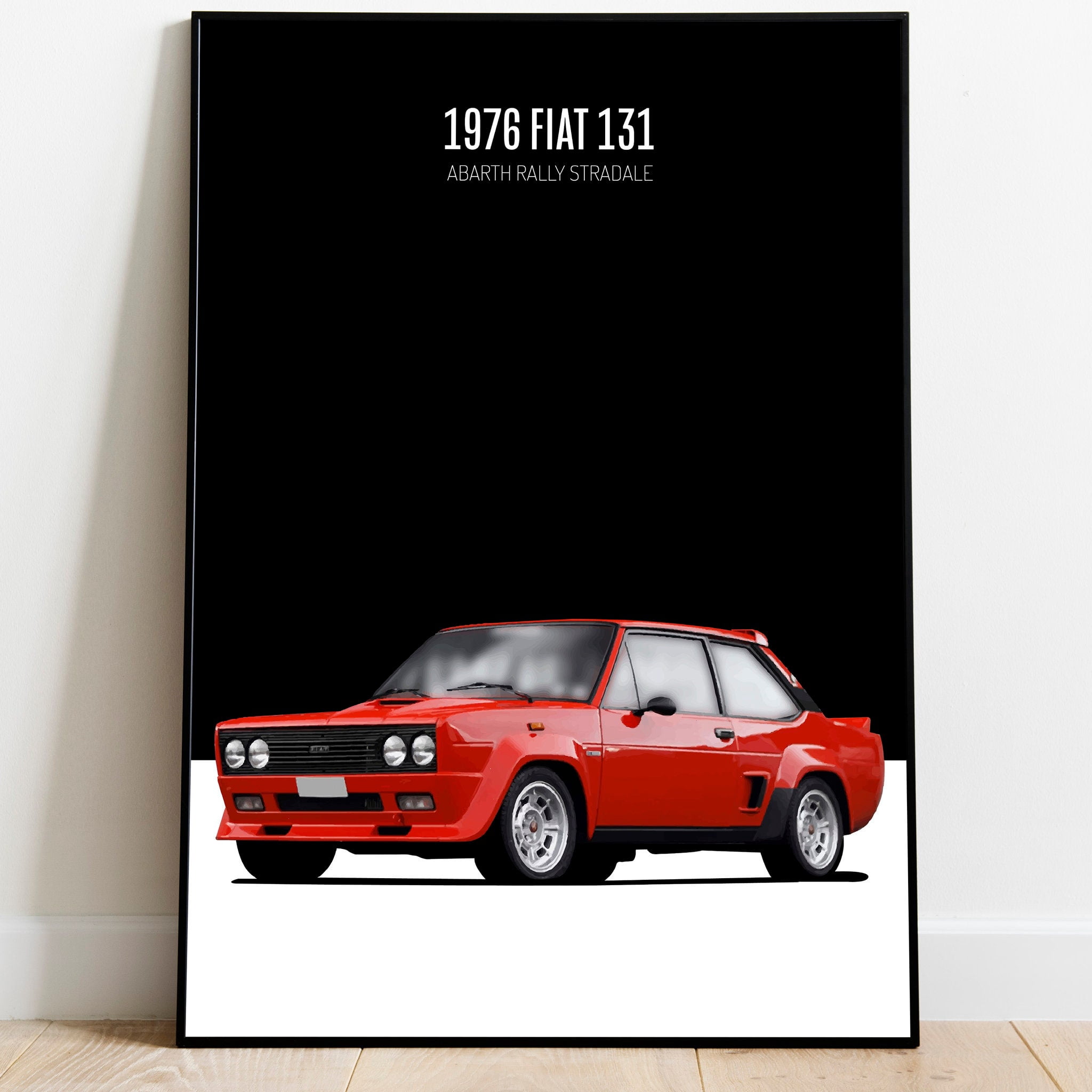 POSTER The Iconic 1976 Fiat 131 Abarth Rally Stradale Vector Classic ...