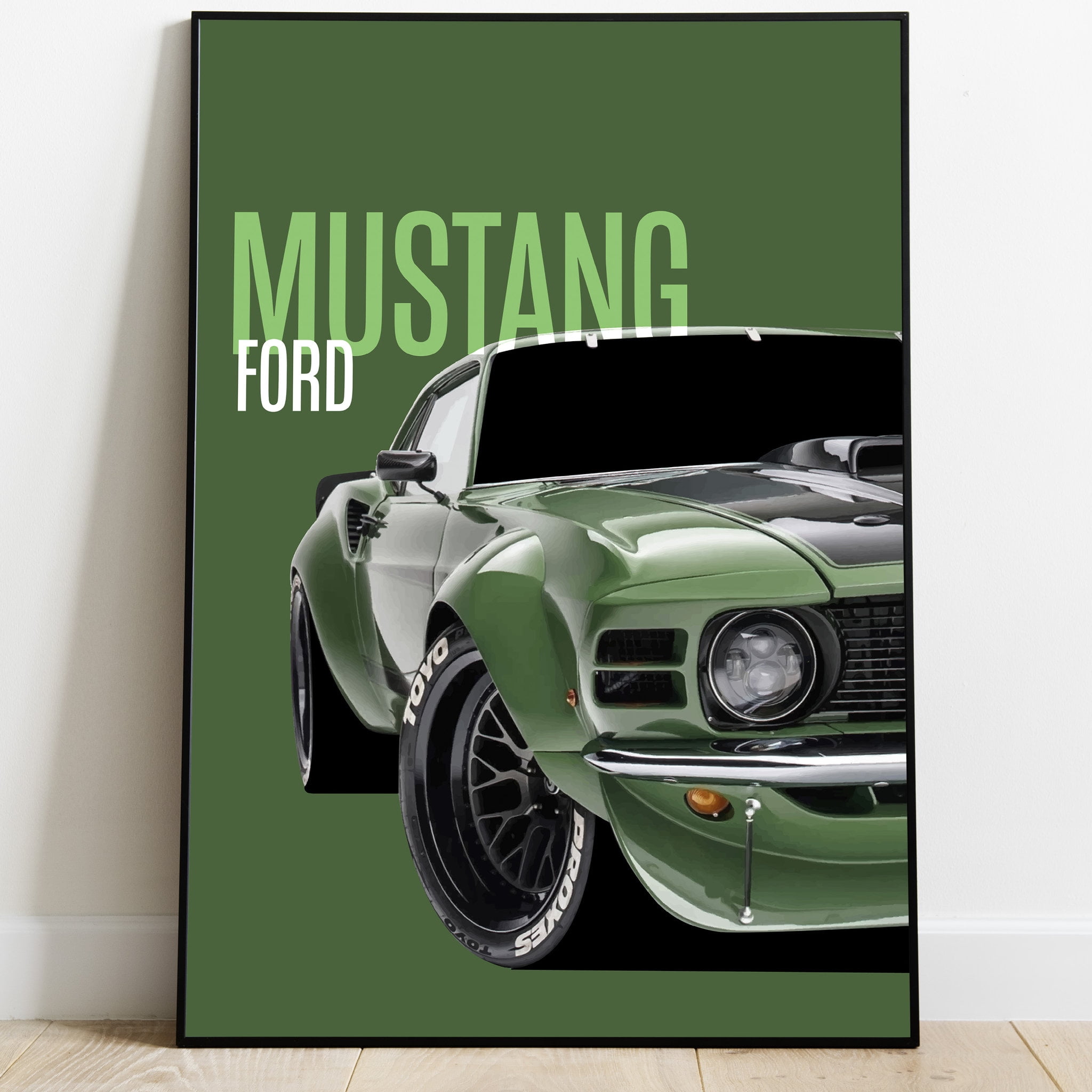 POSTER The Iconic Ford Mustang Vector Classic Car Poster Vector ...