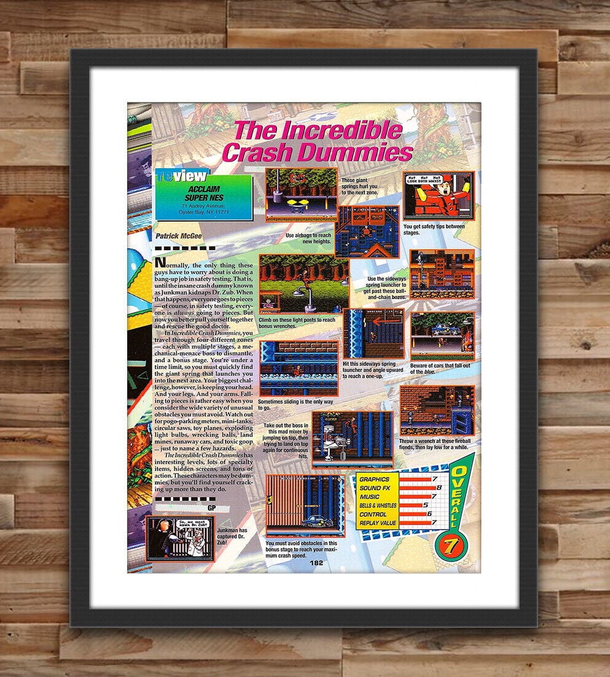 POSTER The Incredible Crash Dummies Super Nintendo Glossy Review Poster ...