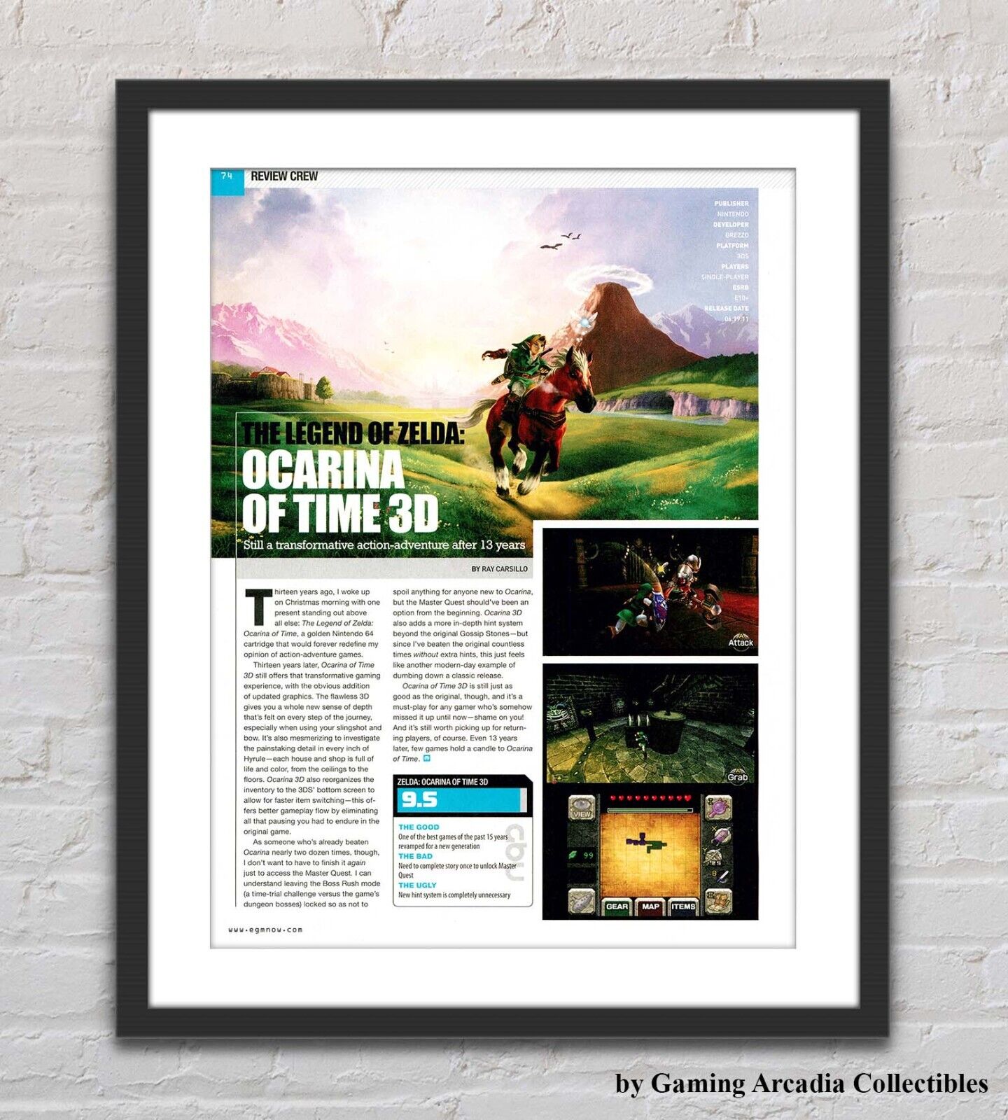 POSTER The Legend Of Zelda Ocarina Of Time 3D Nintendo 3DS Glossy ...