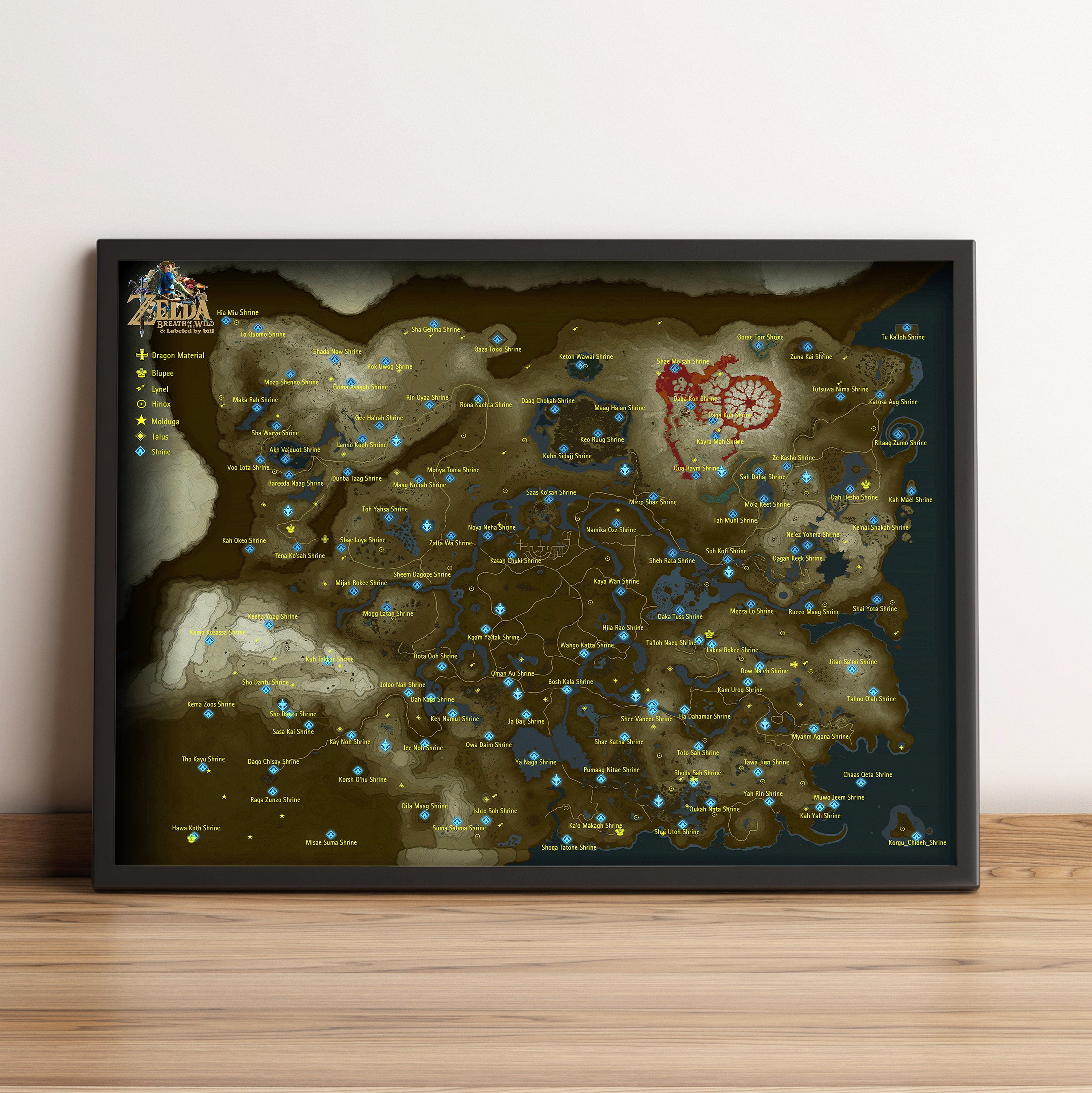POSTER The Legend of Zelda Map Poster, Map of Hyrule Wall Art, Print ...