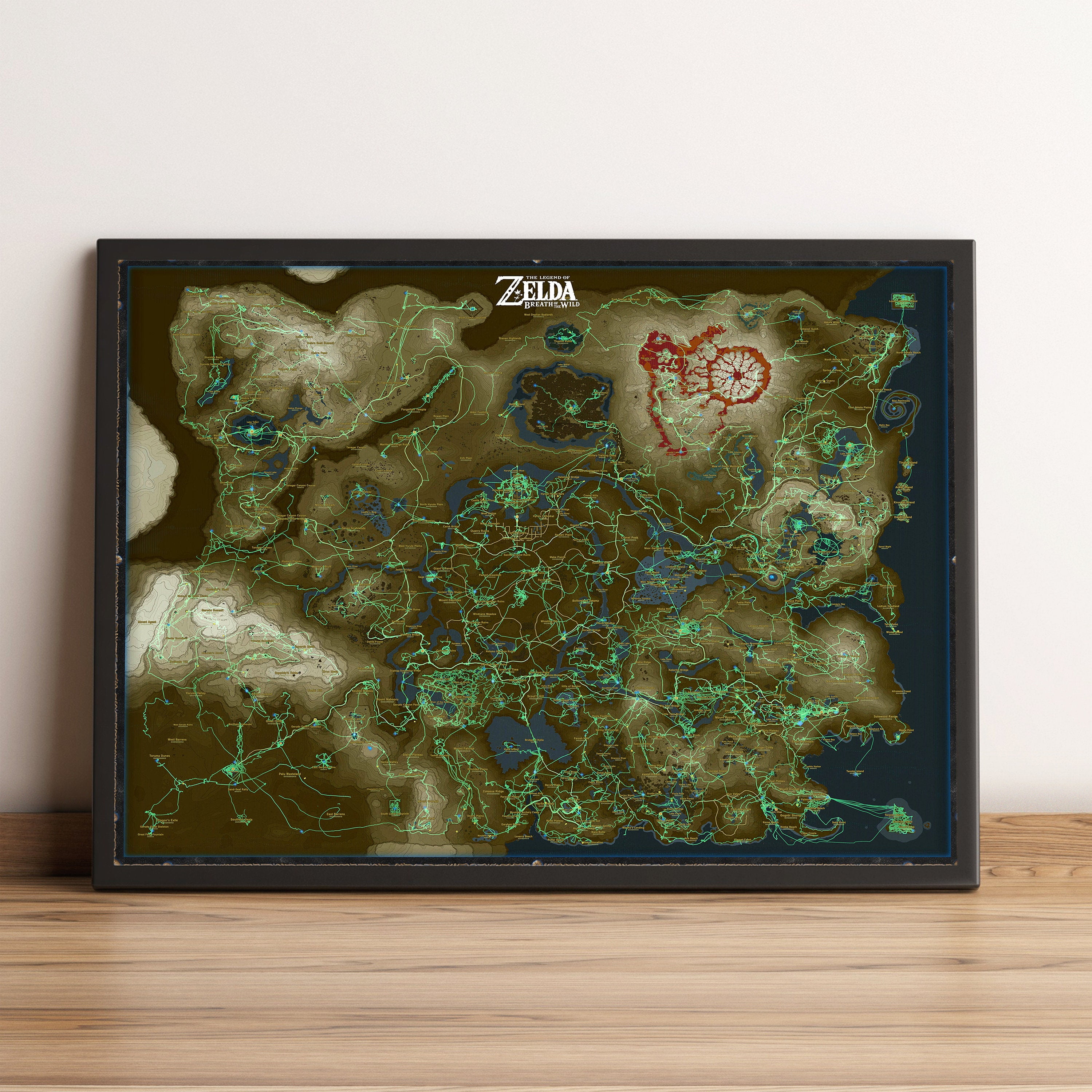 POSTER The Legend of Zelda Map Poster, Map of Hyrule Wall Art, The ...