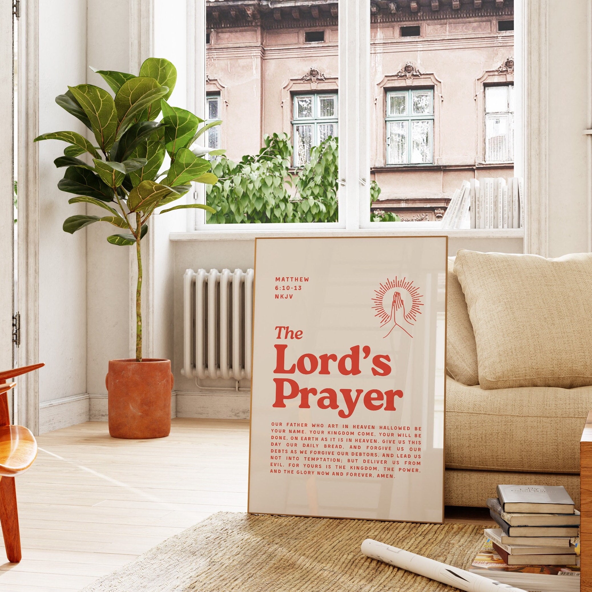 POSTER The Lord's Prayer Retro Christian Wall Art Minimalist Christian ...