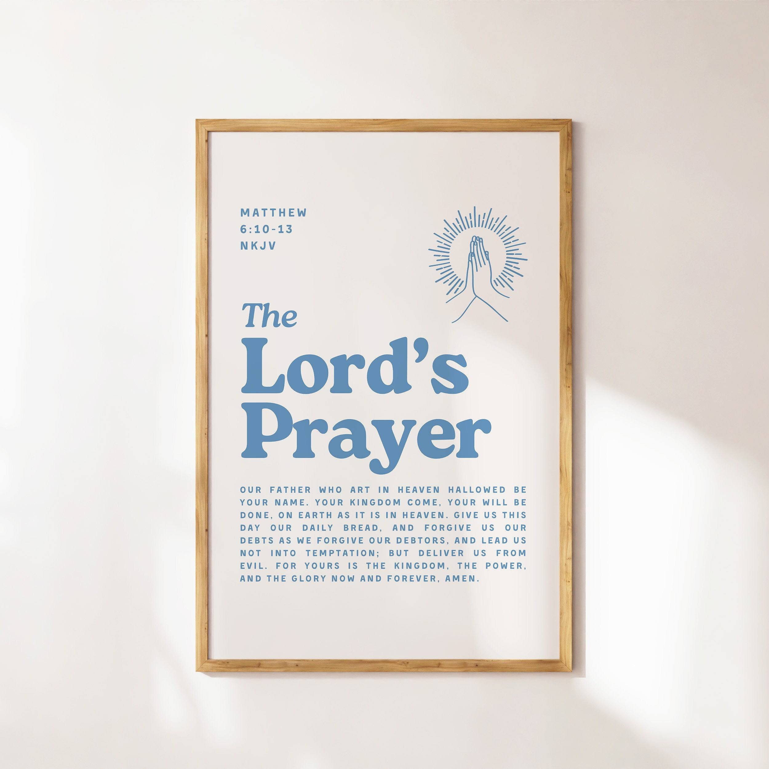POSTER The Lord's Prayer Retro Christian Wall Art Minimalist Christian ...
