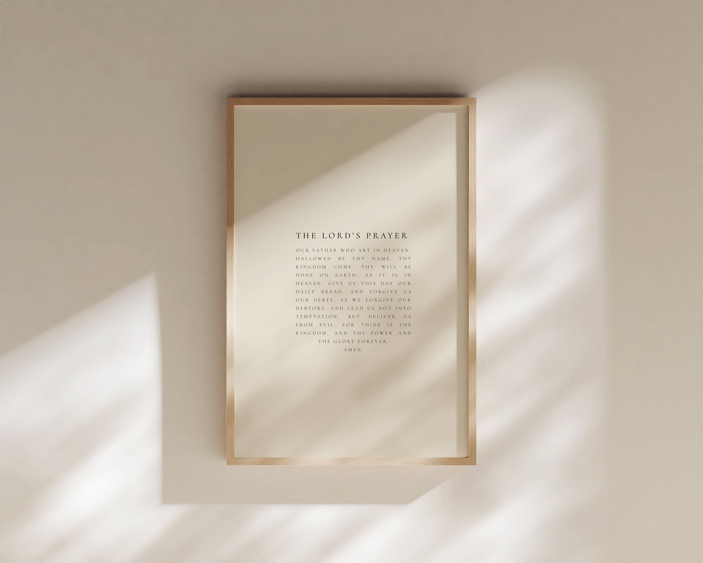 POSTER The Lord's Prayer poster, , Minimal Bible verse prints ...