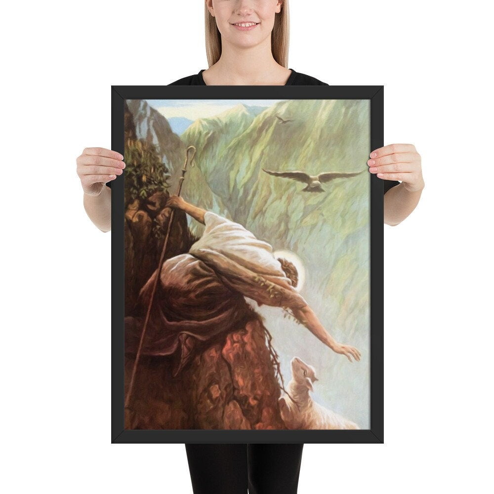 POSTER The Lost Sheep Luke 15:3-7 (Alfred Usher Soord) Print-UNFRAMED ...