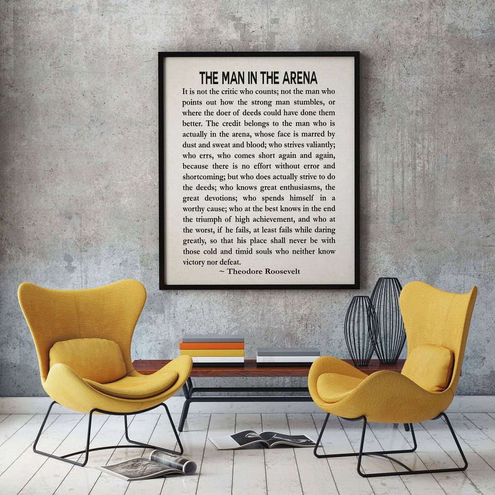 POSTER The Man In The Arena by Theodore Roosevelt Literary Quote ...