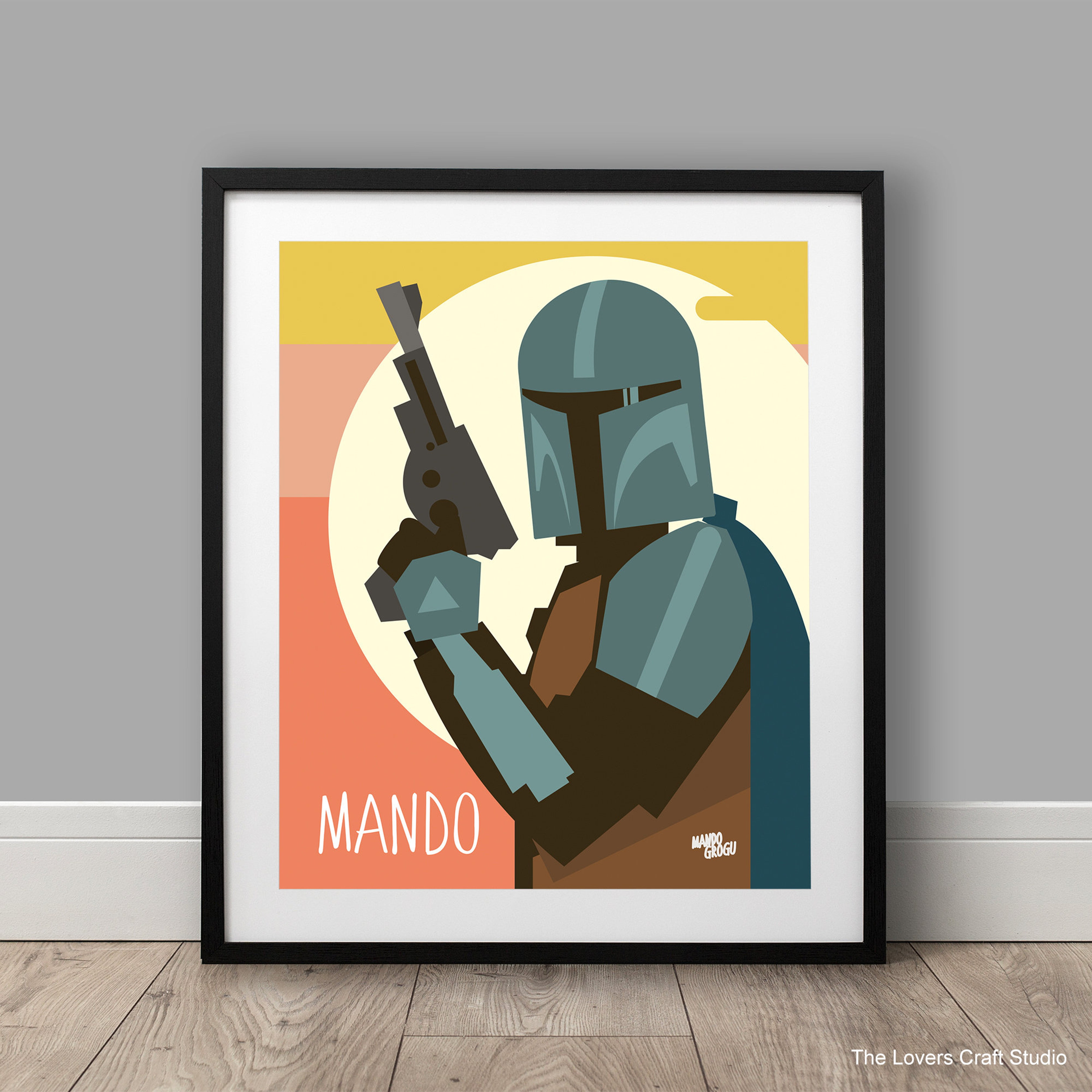 POSTER The Mandalorian Poster Wall Art, Mando Original Artwork, Star ...