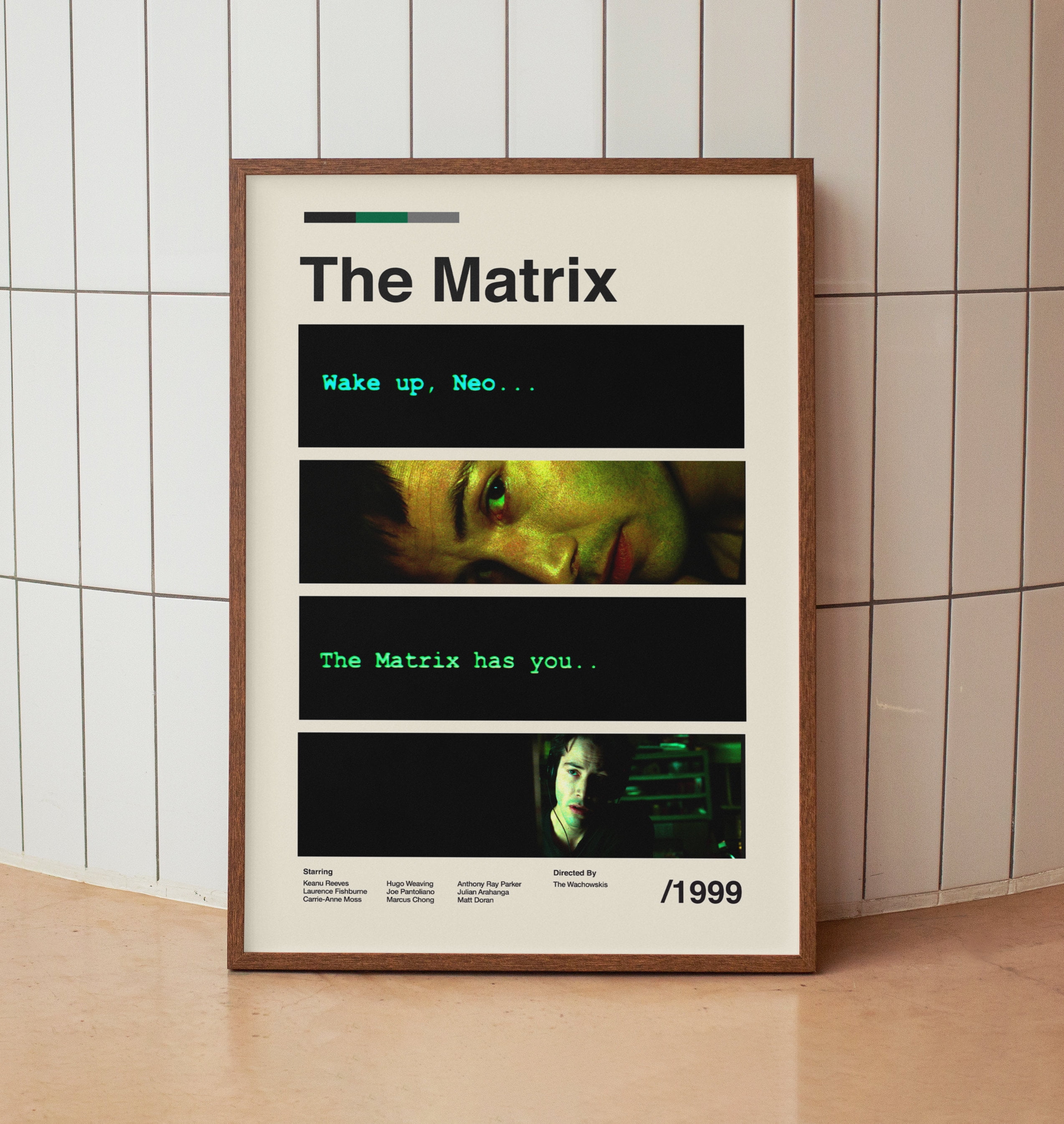 POSTER The Matrix Wall Art Print - Keanu Reeves Movie Poster - Retro ...