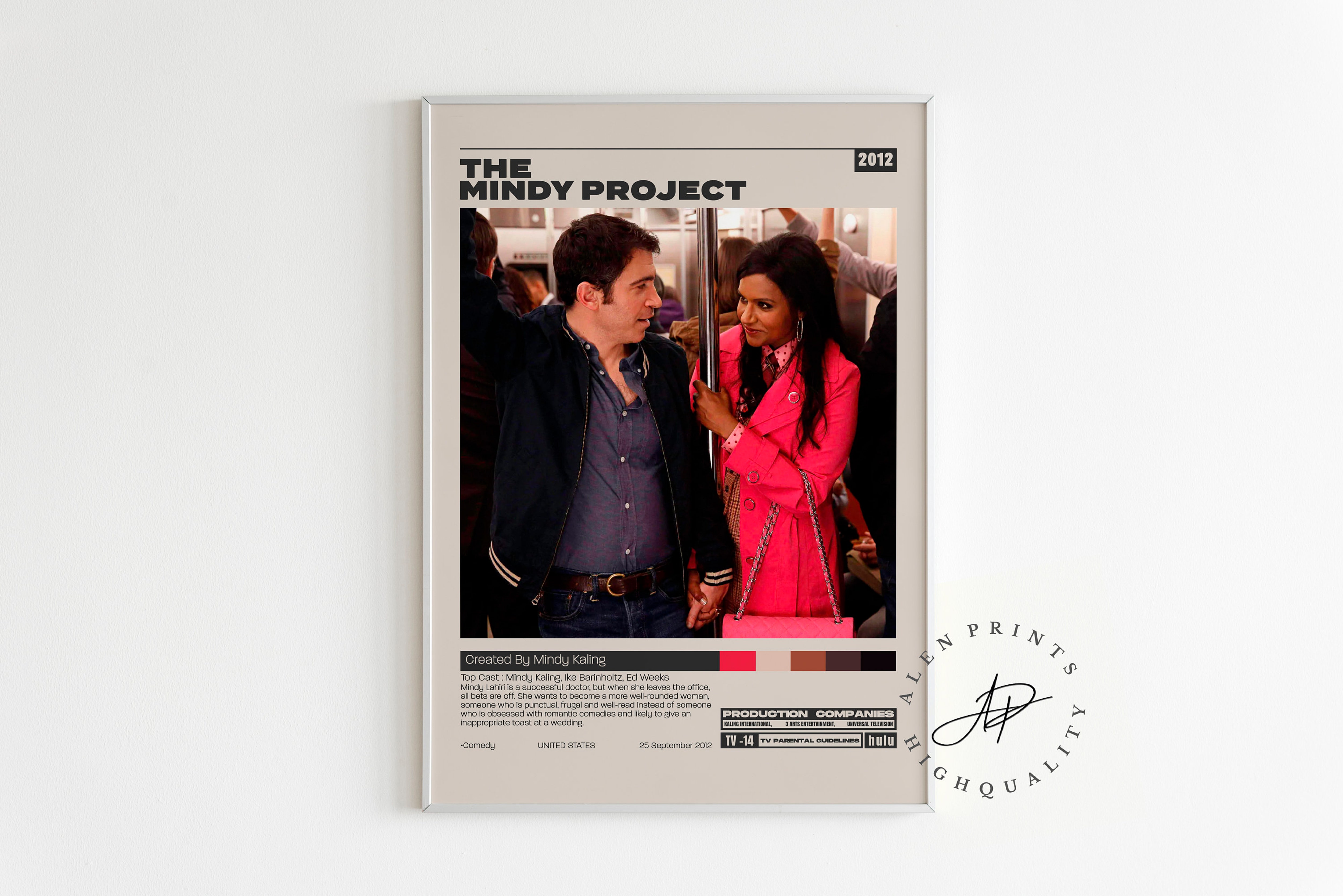 POSTER The Mindy Project, Mindy Kaling, Minimalist Tv Series, Vintage ...